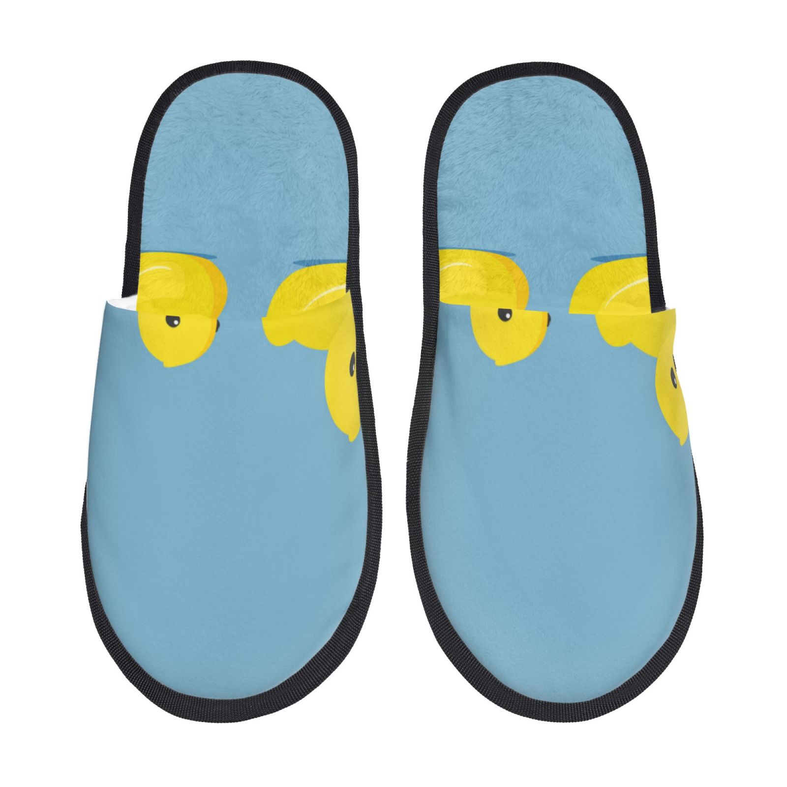 Bixox Men's Women's Cute Ducky Patterned Plush House Slippers, Memory ...