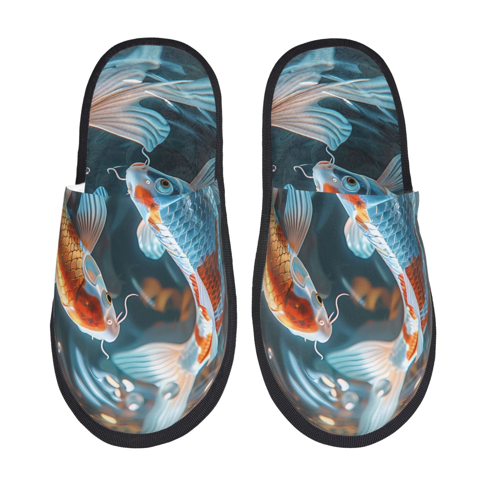 Bixox Men's Women's Cute Koi Fish Serenity Patterned Plush House ...