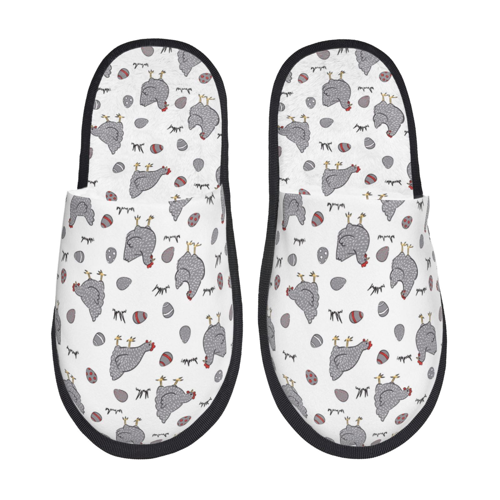 Bixox Men's Women's Funny Chicken Patterned Plush House Slippers ...