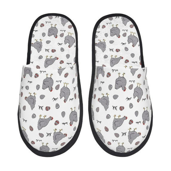 Bixox Men's Women's Funny Chicken Patterned Plush House Slippers ...