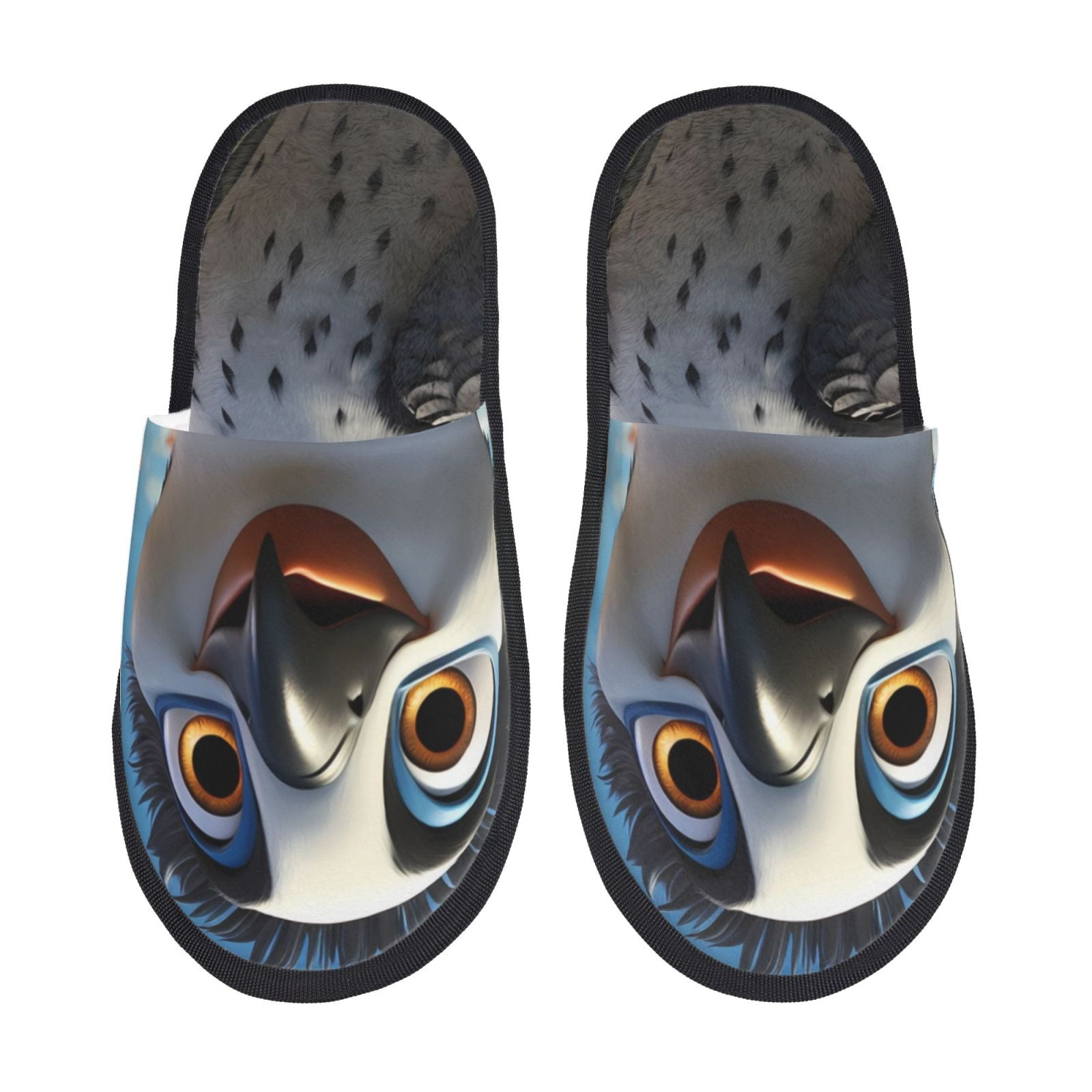 Bixox Men's Women's Joyful Animated Bird Patterned Plush House Slippers ...