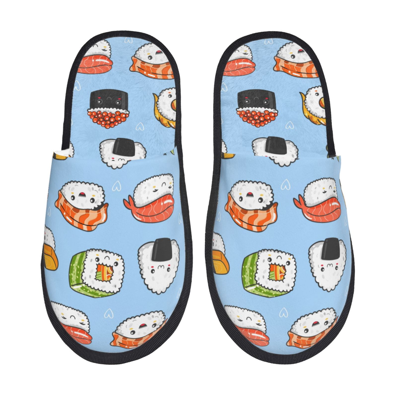 Bixox Men's Women's Kawaii Sushi Patterned Plush House Slippers, Memory ...