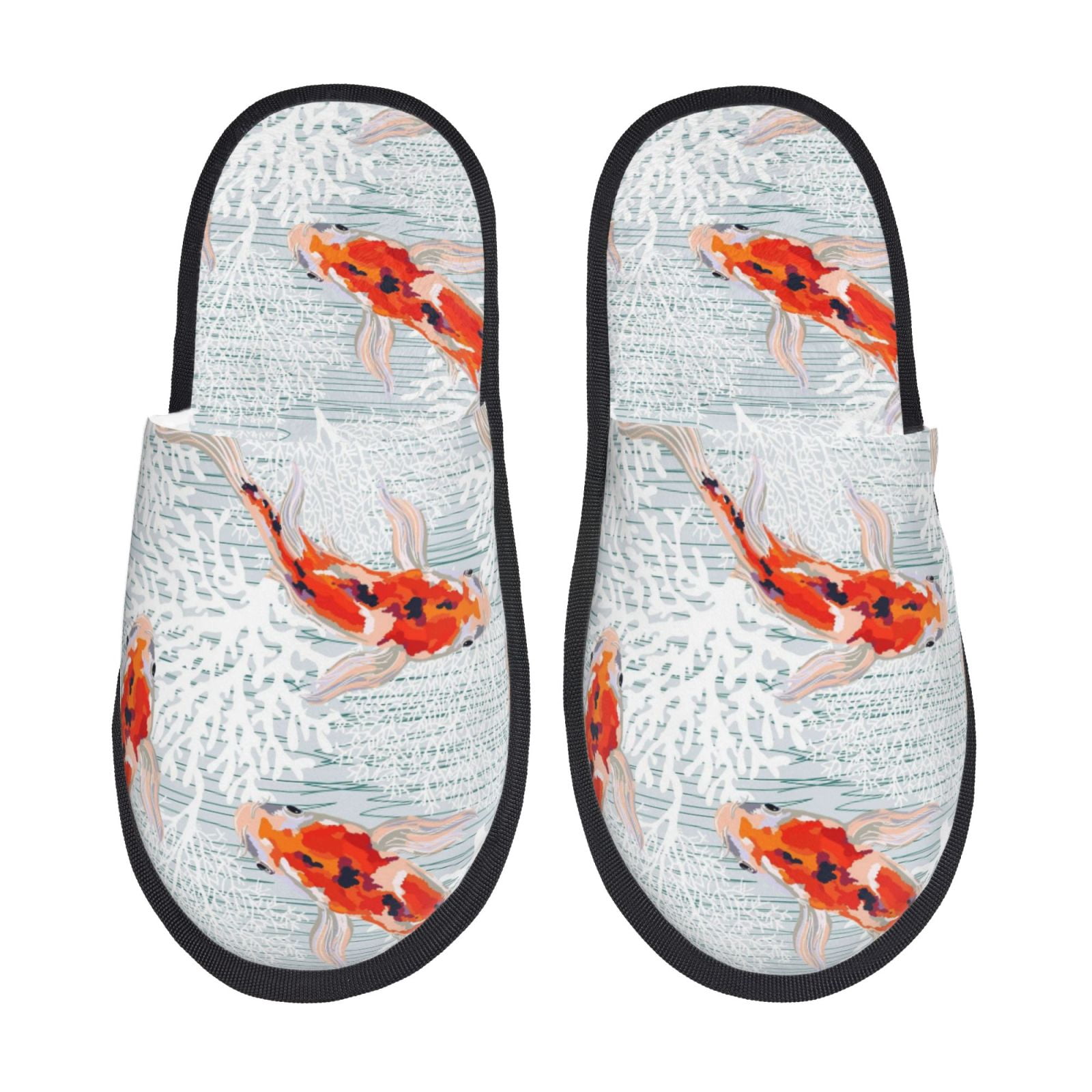 Bixox Men's Women's Koi Fish Corals,Spring Summer Patterned Plush House ...