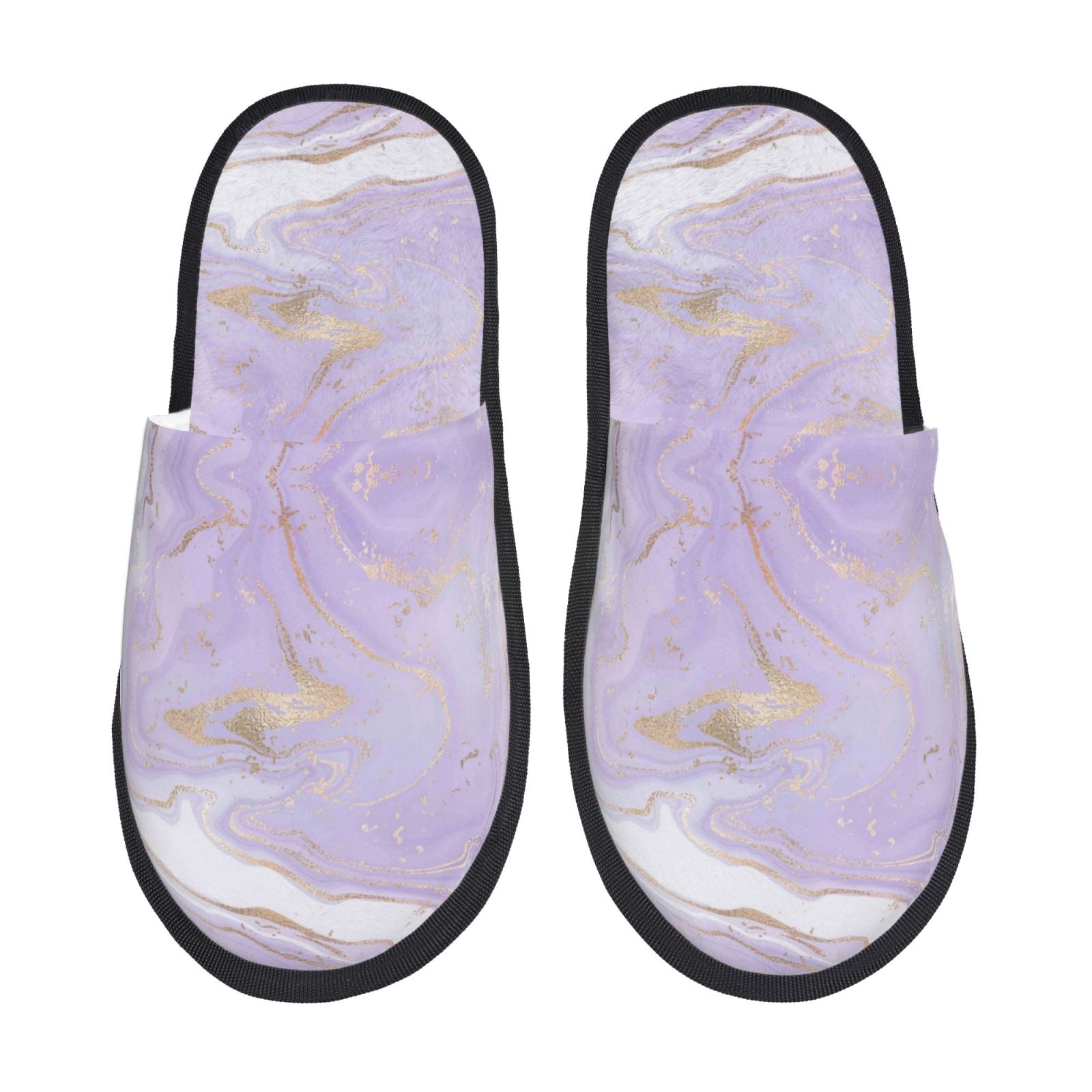 Bixox Men's Women's Lavender Glitter Foil Stripes Patterned Plush House ...