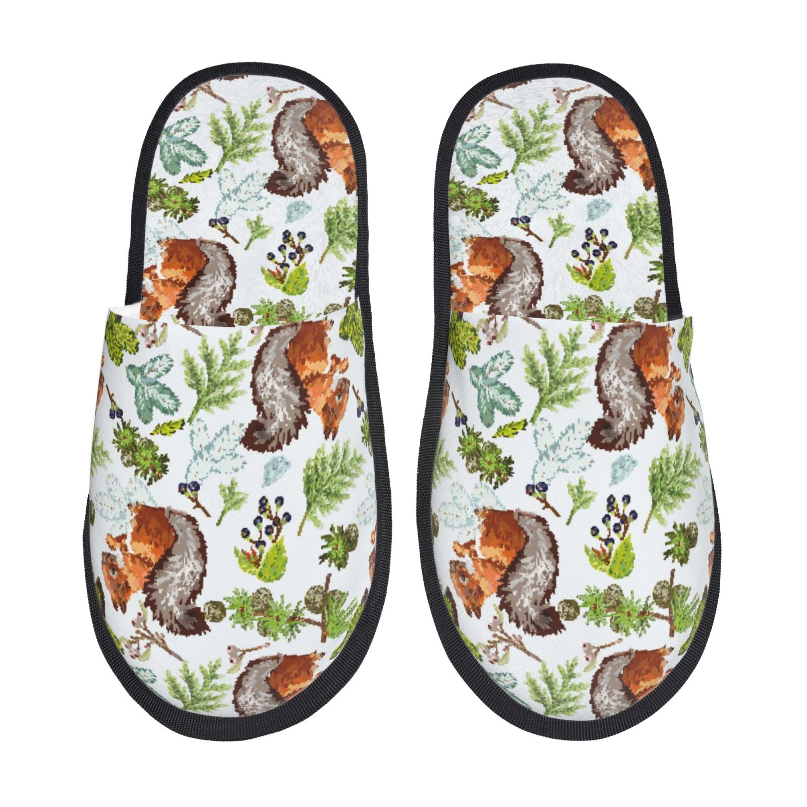 Bixox Men's Women's Mosaic Forest Squirrel Patterned Plush House ...