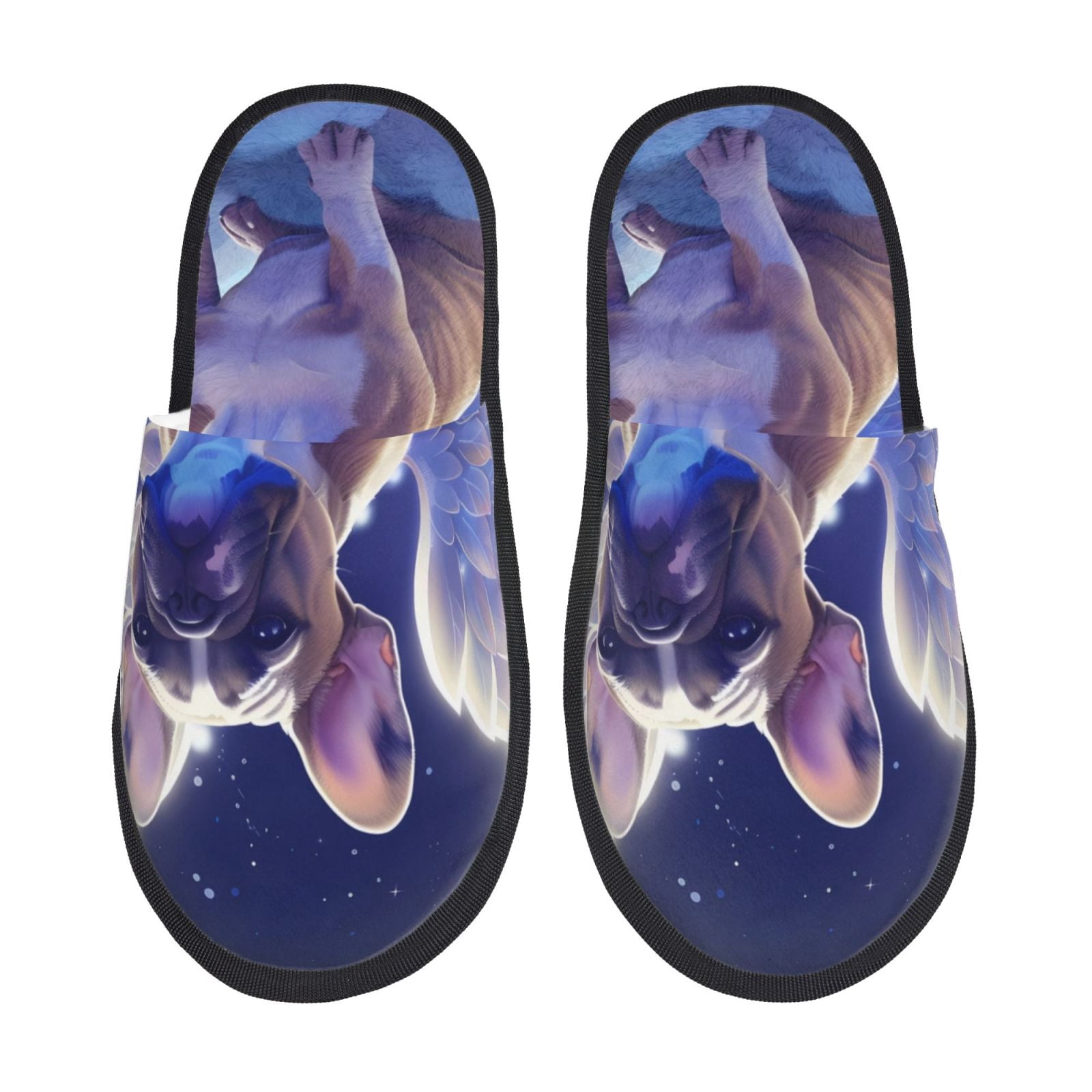 Bixox Men's Women's Night Sky Winged French Bulldog Patterned Plush ...