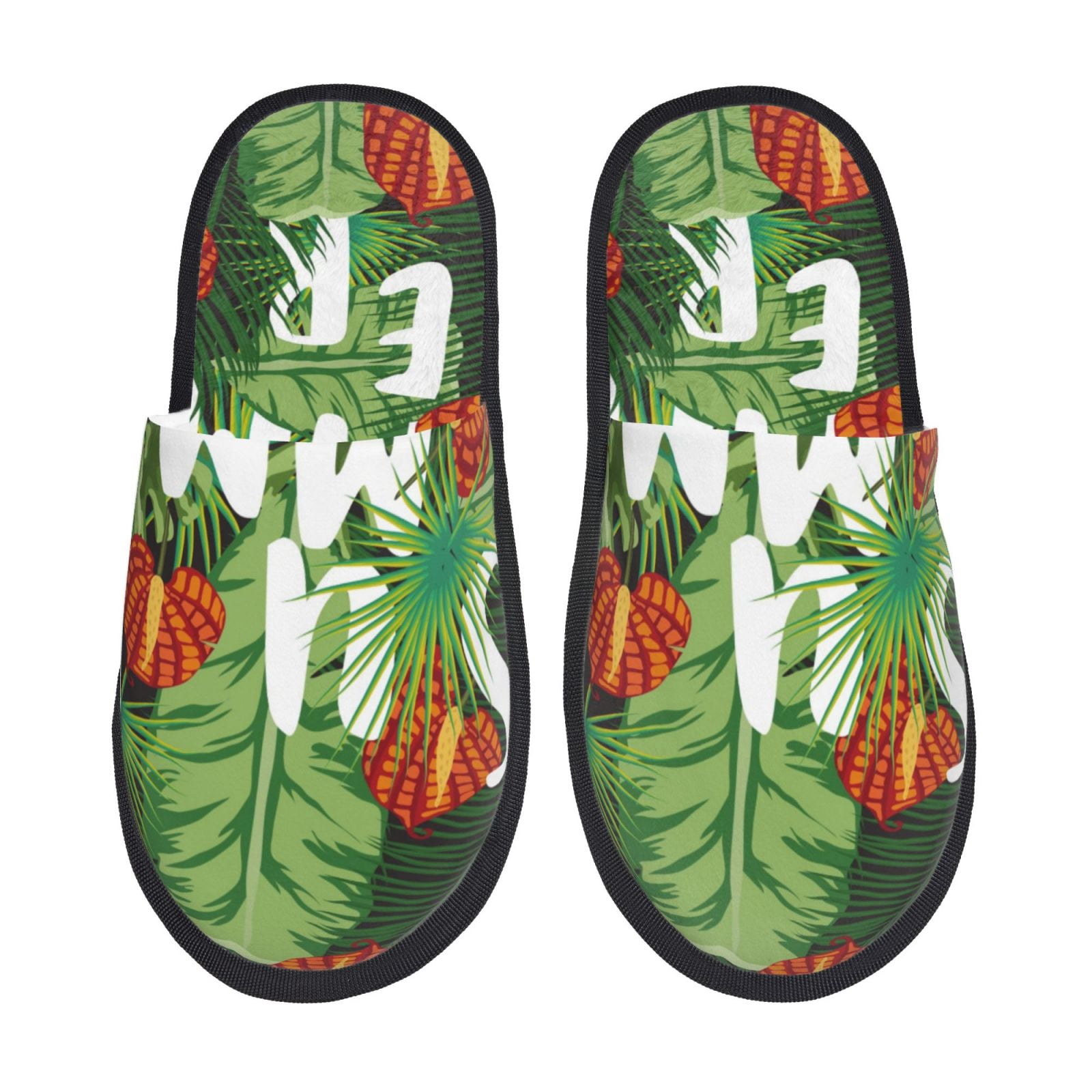Bixox Men's Women's Palm Leaves And Tropical Flowers Patterned Plush ...