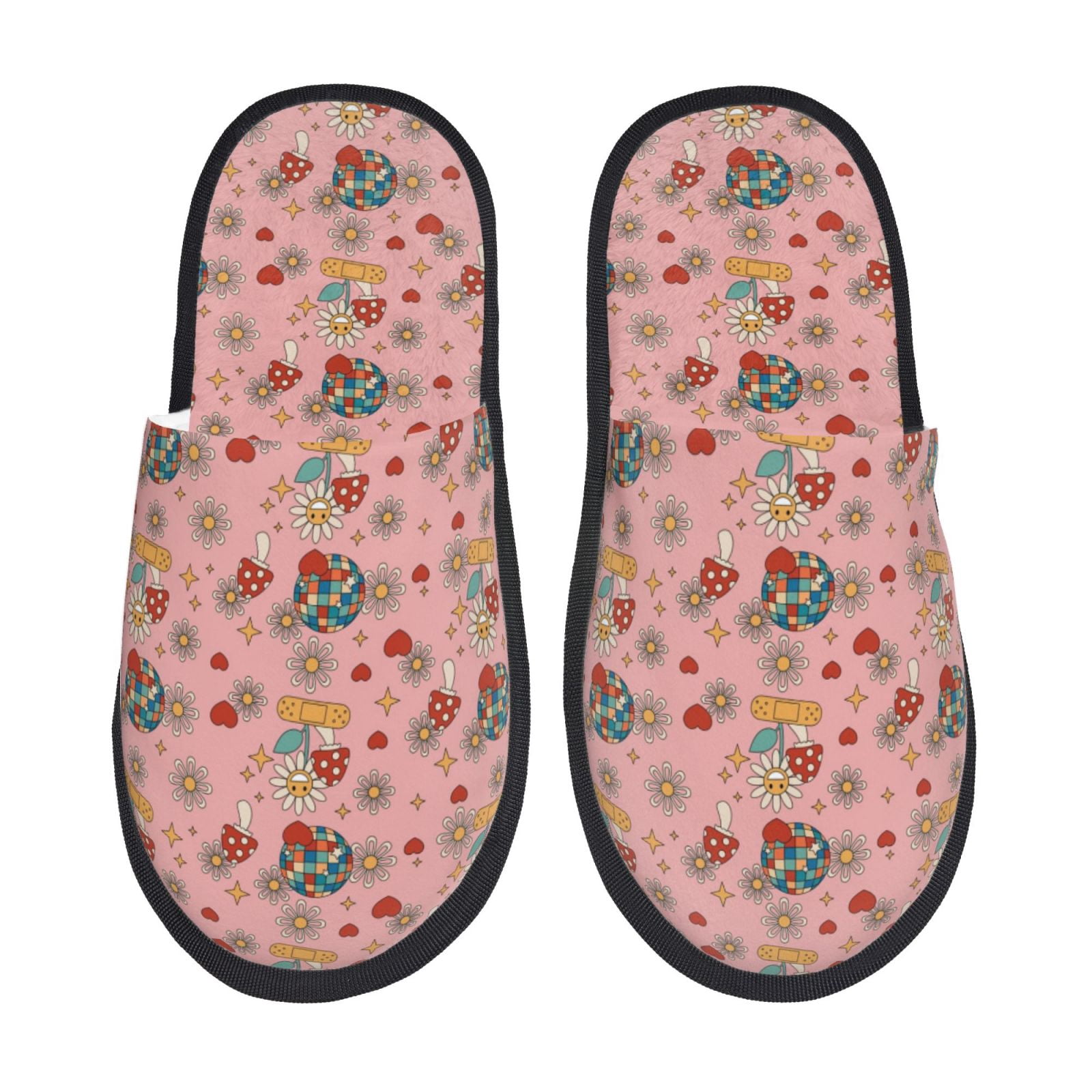 Bixox Men's Women's Retro 70s 60s Hippie Flower Patterned Plush House ...