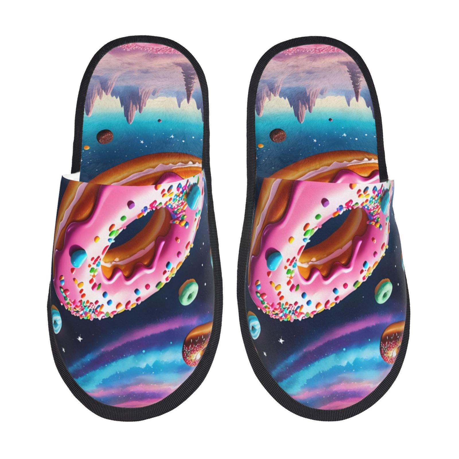 Bixox Men's Women's Starry Sky Pine Tree Donut Patterned Plush House ...