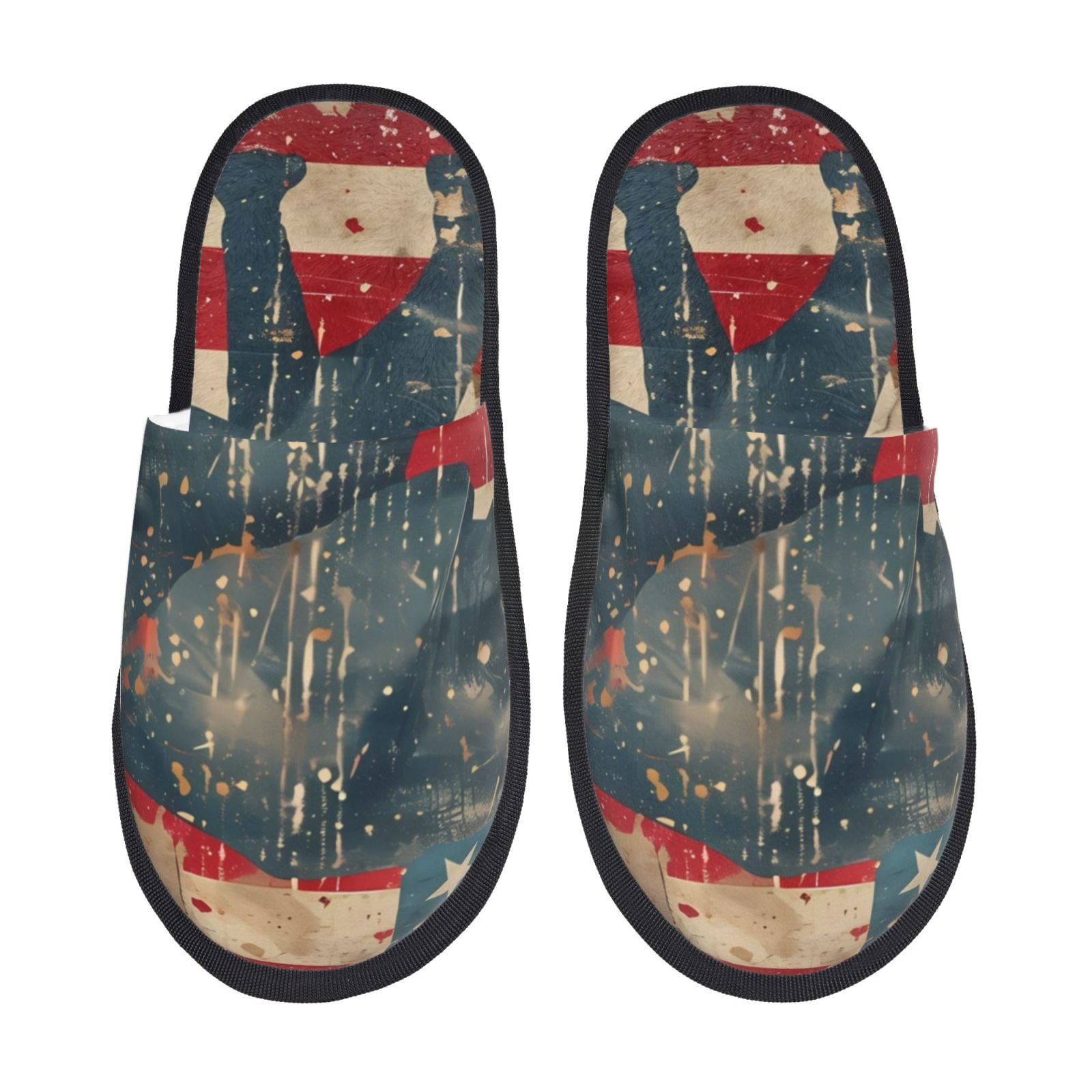 Bixox Men's Women's Vintage American Flag Elephant Patterned Plush ...