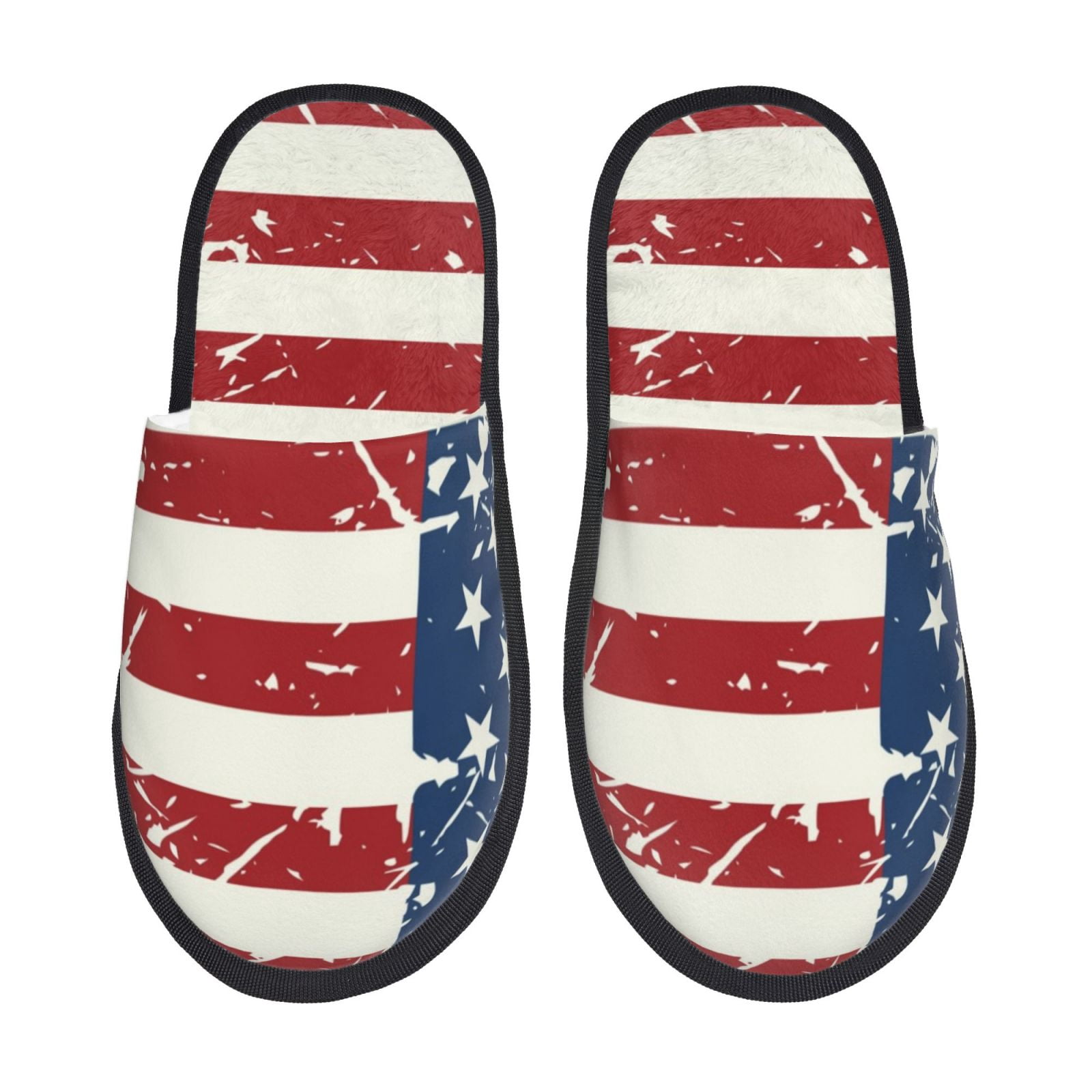 Bixox Men's Women's Vintage American Flag Patterned Plush House ...
