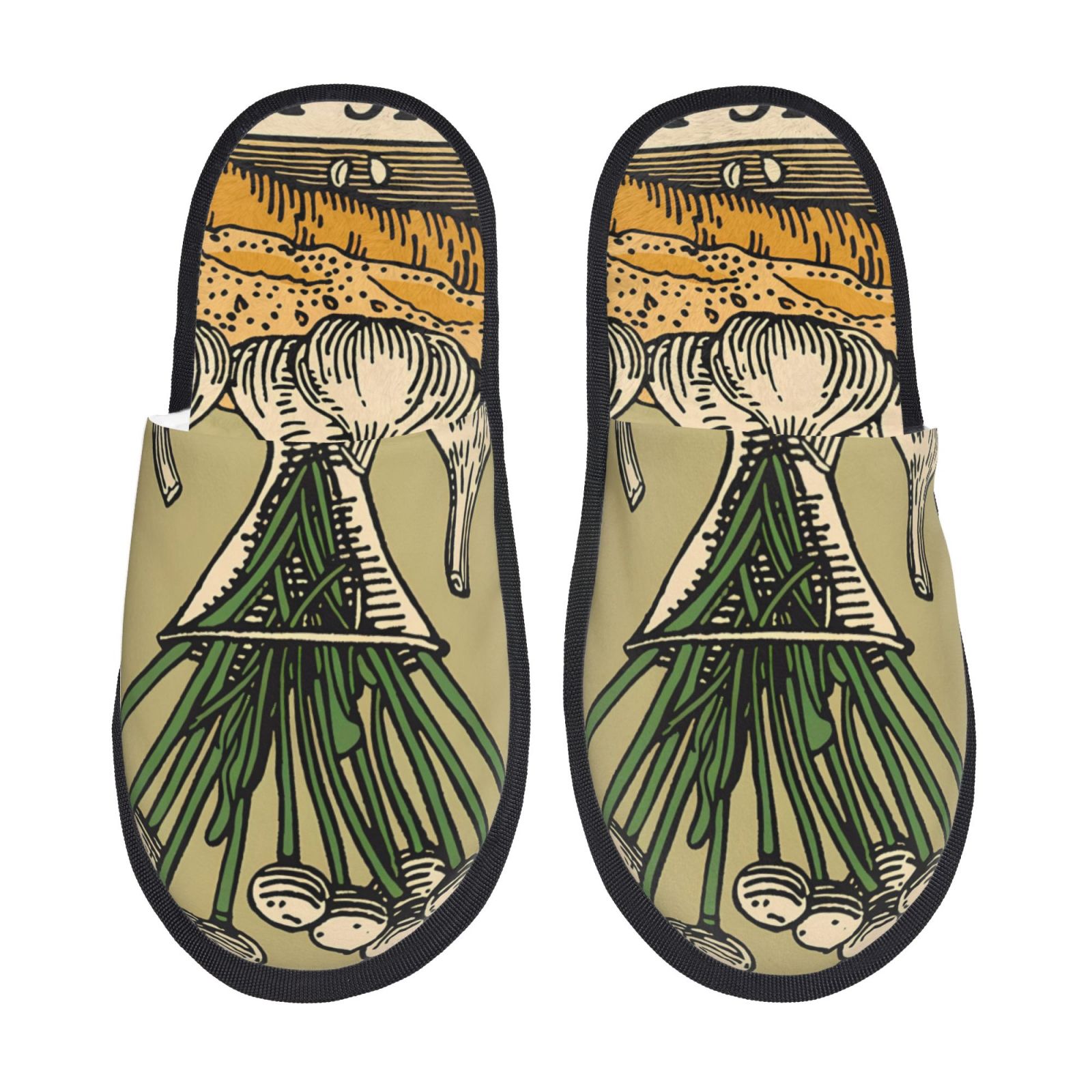 Bixox Men's Women's Vintage Garlic Bread Illustration Patterned Plush ...
