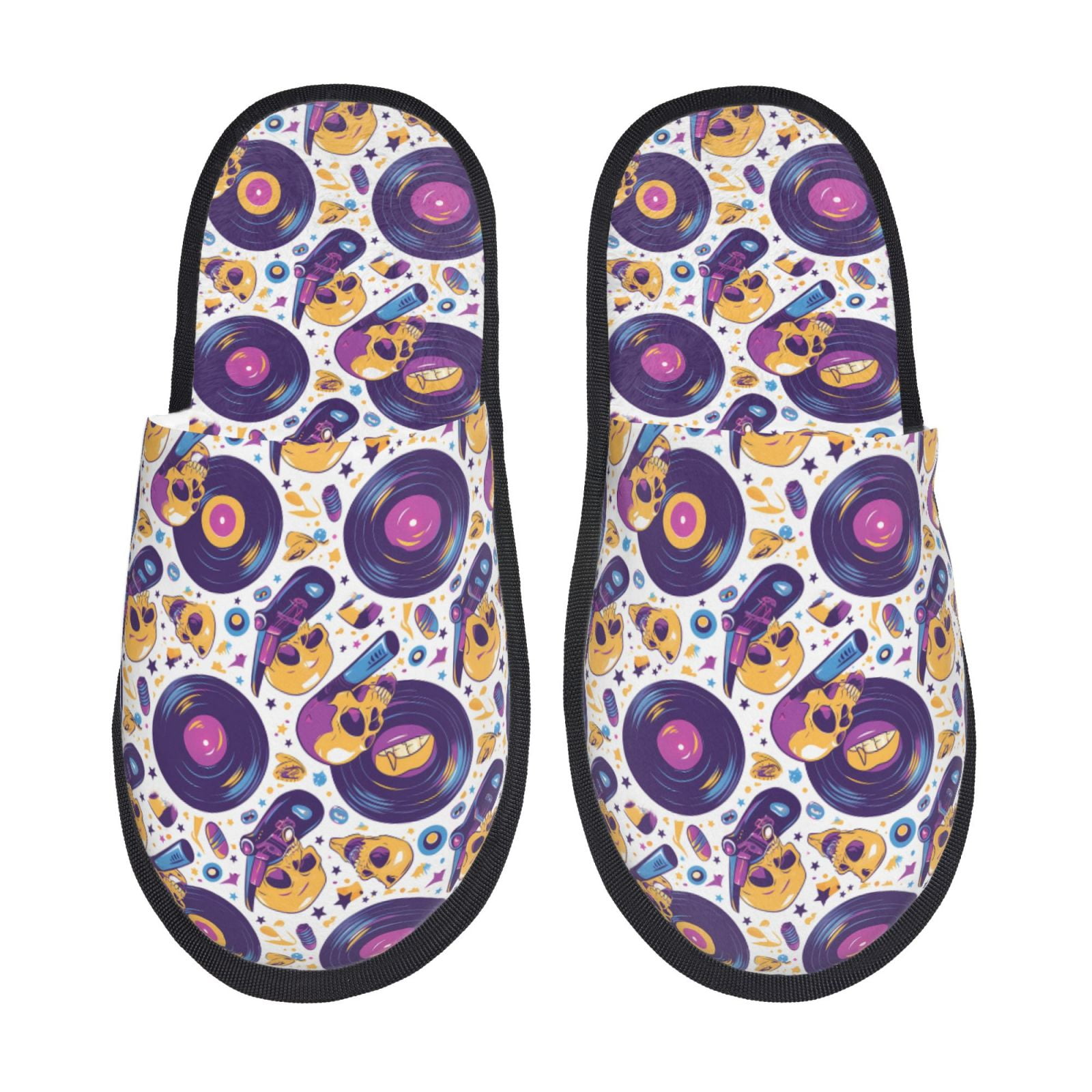 Bixox Men's Women's record rock Skull star Patterned Plush House ...