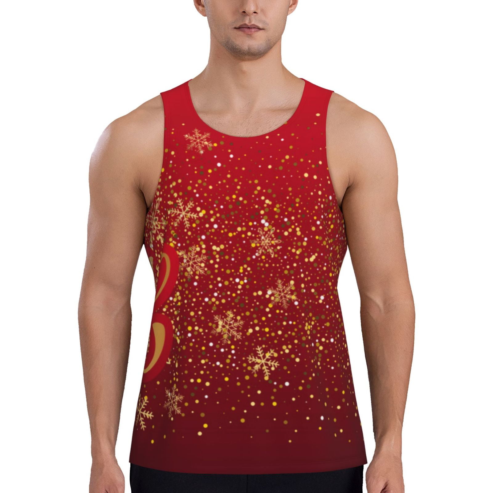 Bixox Merry Christmas Pattern Men's Gym Tank Tops Workout Sleeveless T ...