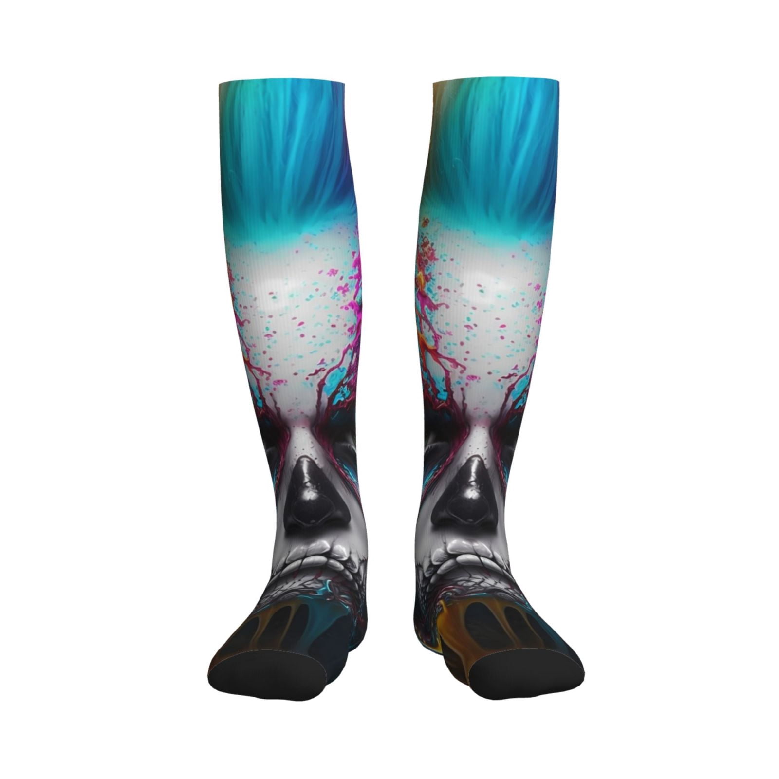 Bixox Modern Abstract Colorful Skull Print Compression Socks ...
