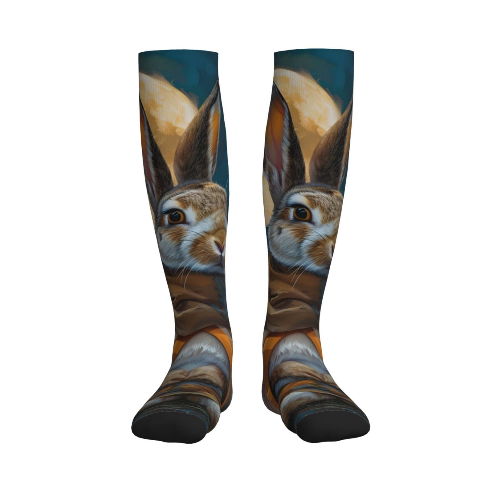 Bixox Moon Night Sky Cute Rabbit Print Compression Socks,Compression ...