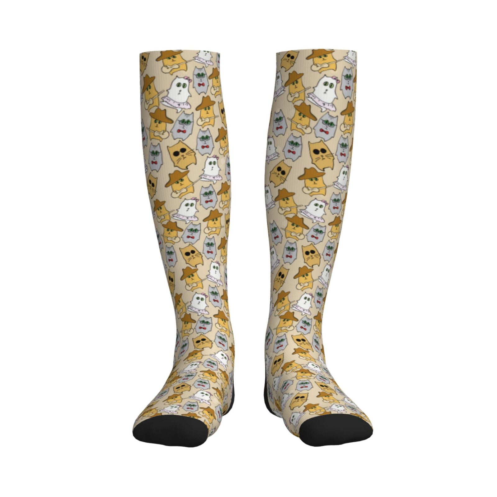 Bixox Music Dancing Cat Print Compression Socks,Compression Socks Women ...