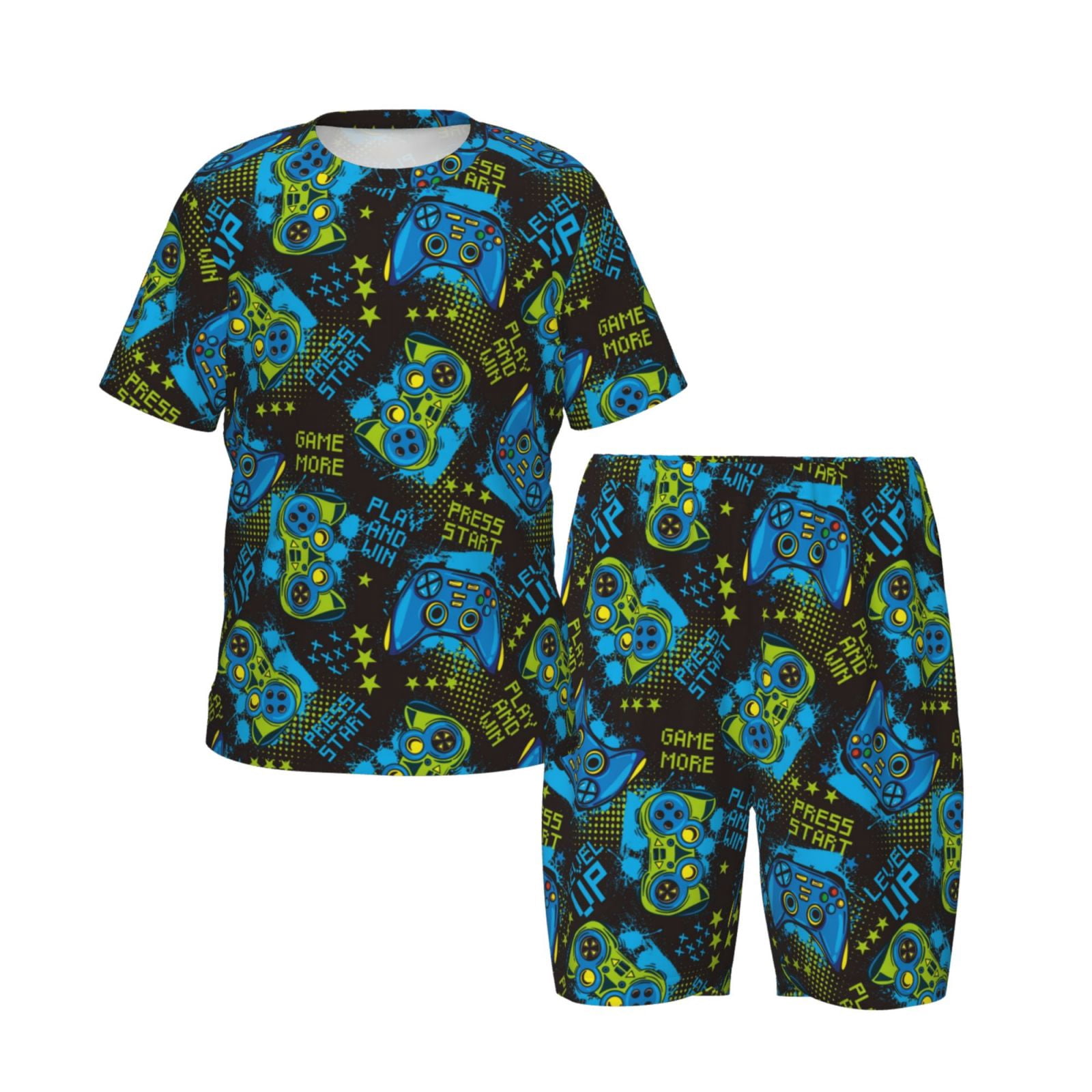 Bixox Play Game Pattern children's Summer Short Sleeve Pajamas Set for ...