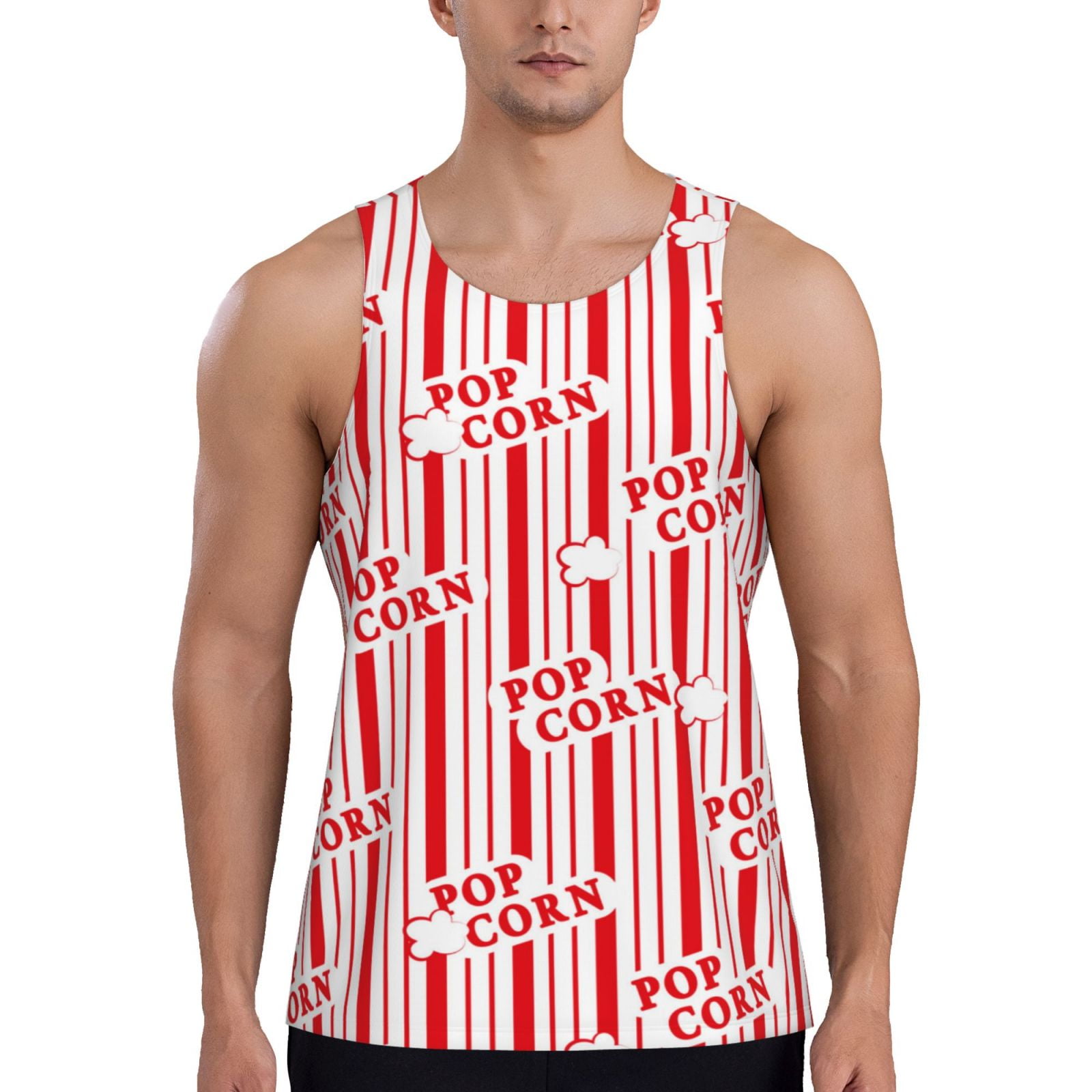 Bixox Popcorn 1 Pattern Men's Gym Tank Tops Workout Sleeveless T-Shirts ...