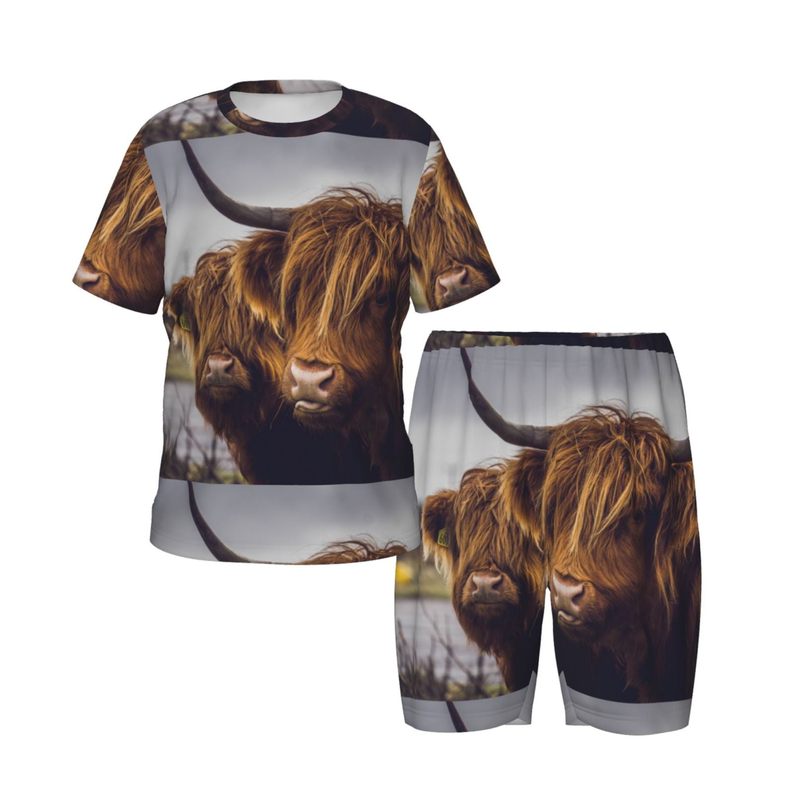 Bixox Portrait Of Cow With Its Baby Cow Pattern children's Summer Short ...