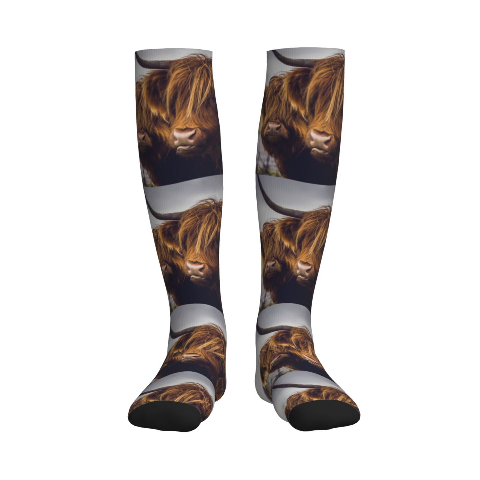 Bixox Portrait Of Cow With Its Baby Cow Print Compression Socks ...