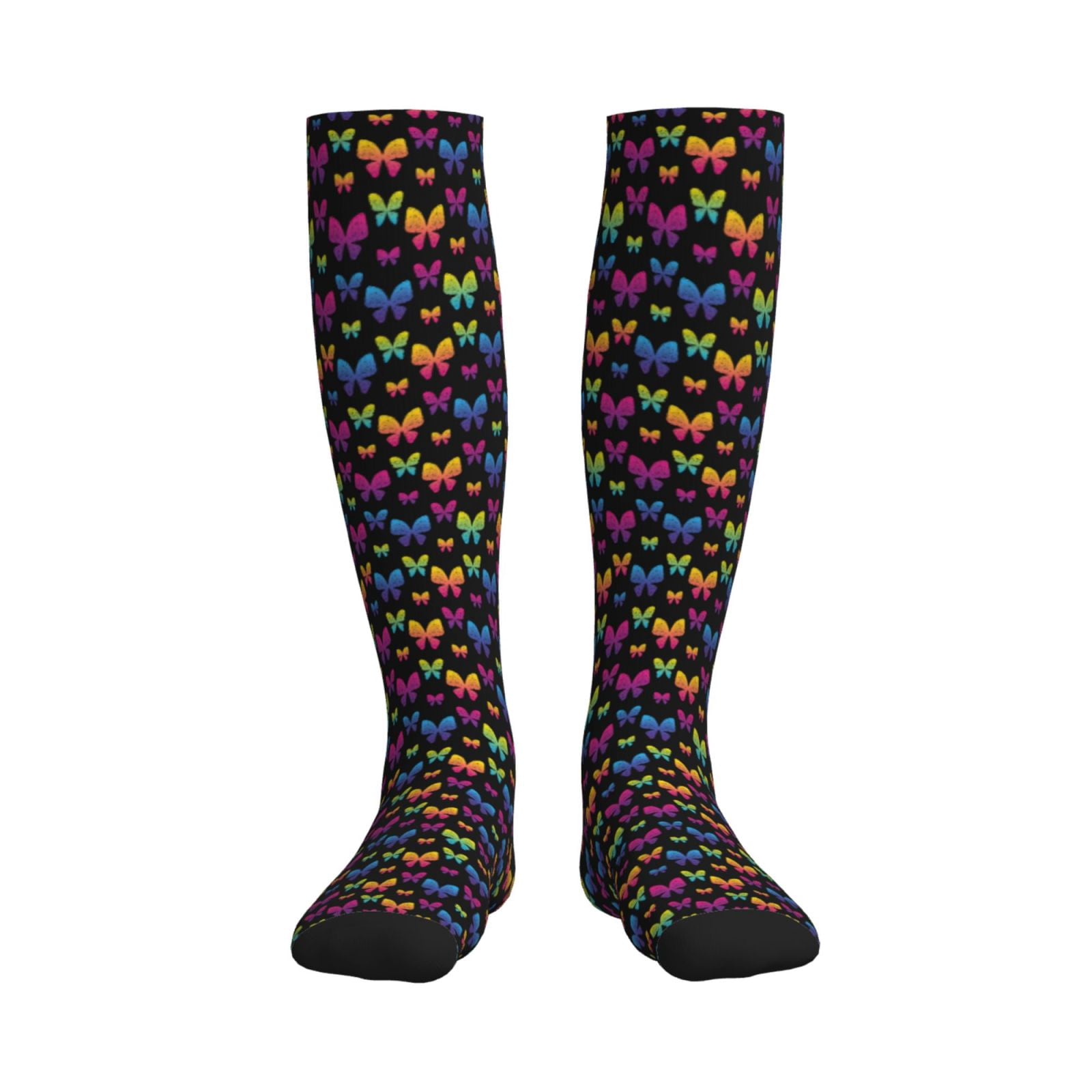 Bixox Rainbow Butterfly Print Compression Socks,Compression Socks Women ...
