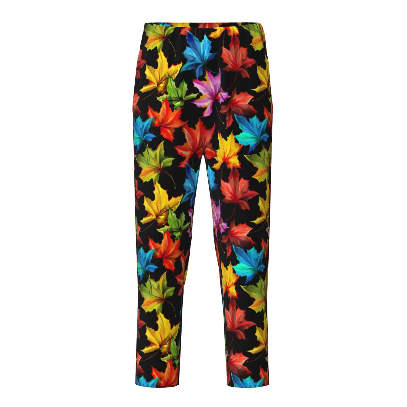Bixox Rainbow Colorful Maple Leaves Print Boys Pajama Pants Sleep Pants ...