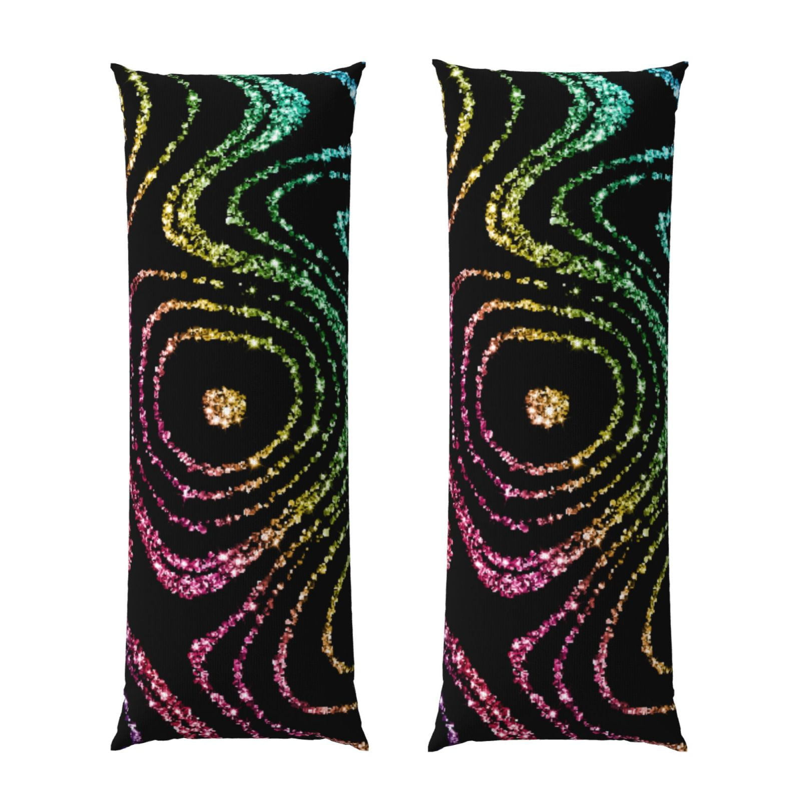 Bixox Rainbow Glitter Print Body Pillow Cover with Zipper Closure, Cozy ...