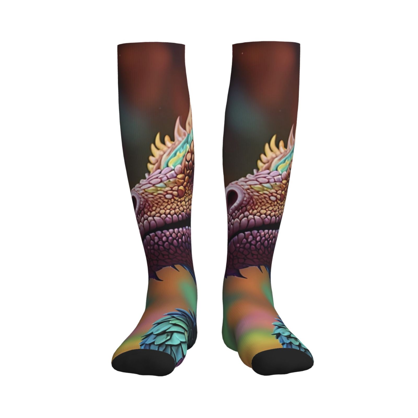 Bixox Rainbow Scales Fantasy Dragon Print Compression Socks,Compression ...