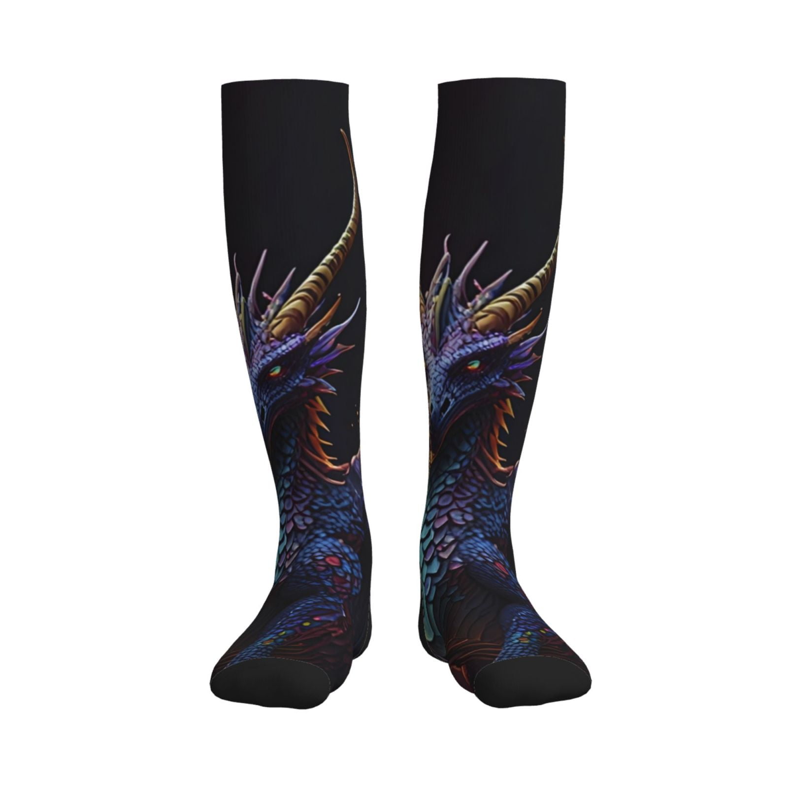 Bixox Rainbow Wings Majestic Dragon Print Compression Socks,Compression ...