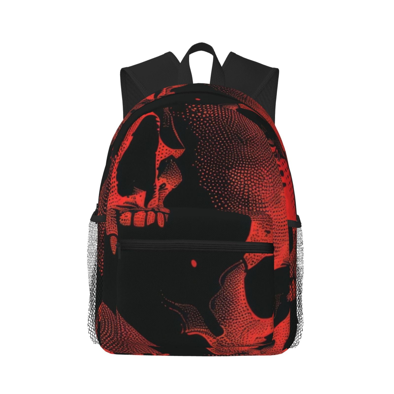 Bixox Red And Black Abstract Skull Printed Lightweight Casual Backpack ...