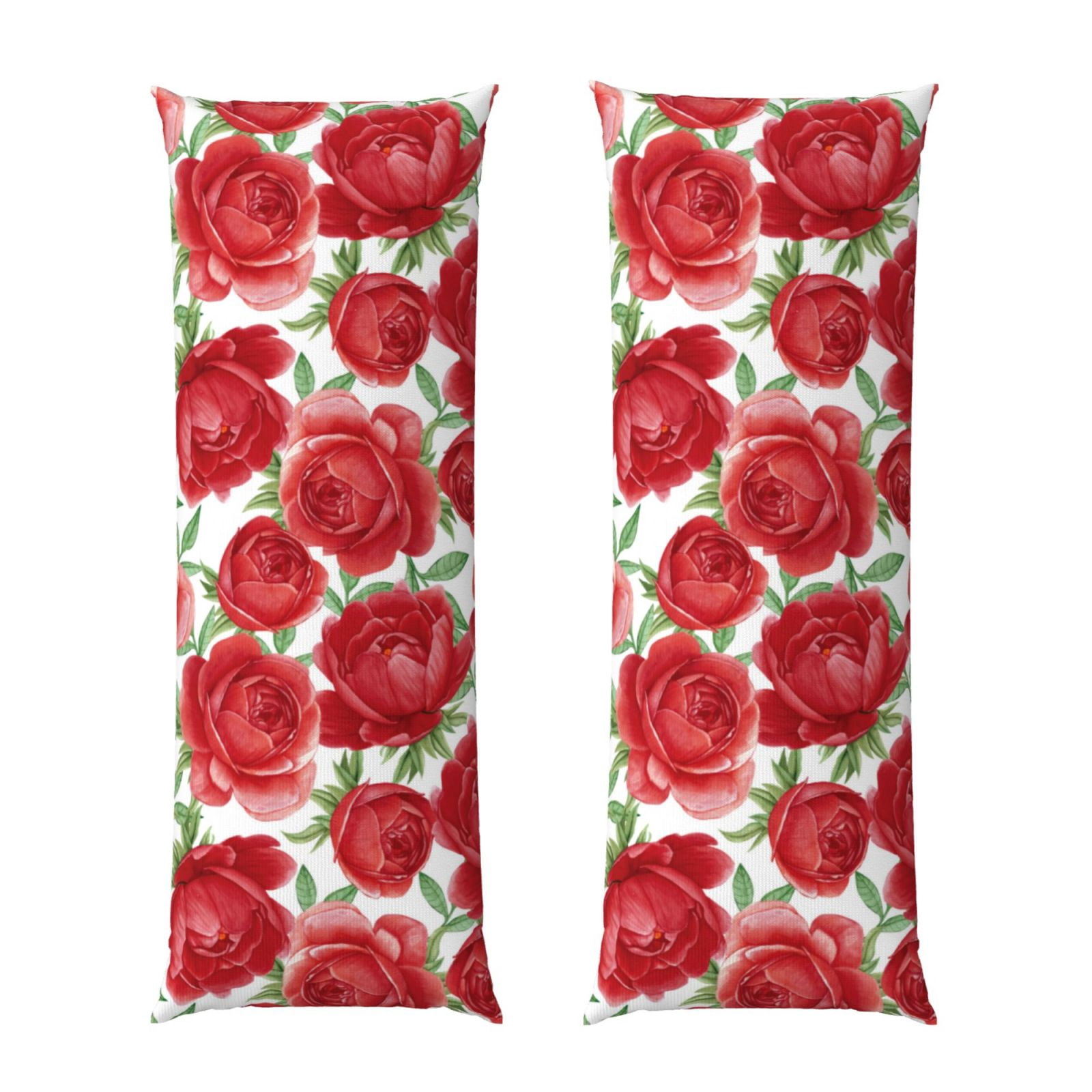 Bixox Rose Flowers Print Body Pillow Cover with Zipper Closure, Cozy ...