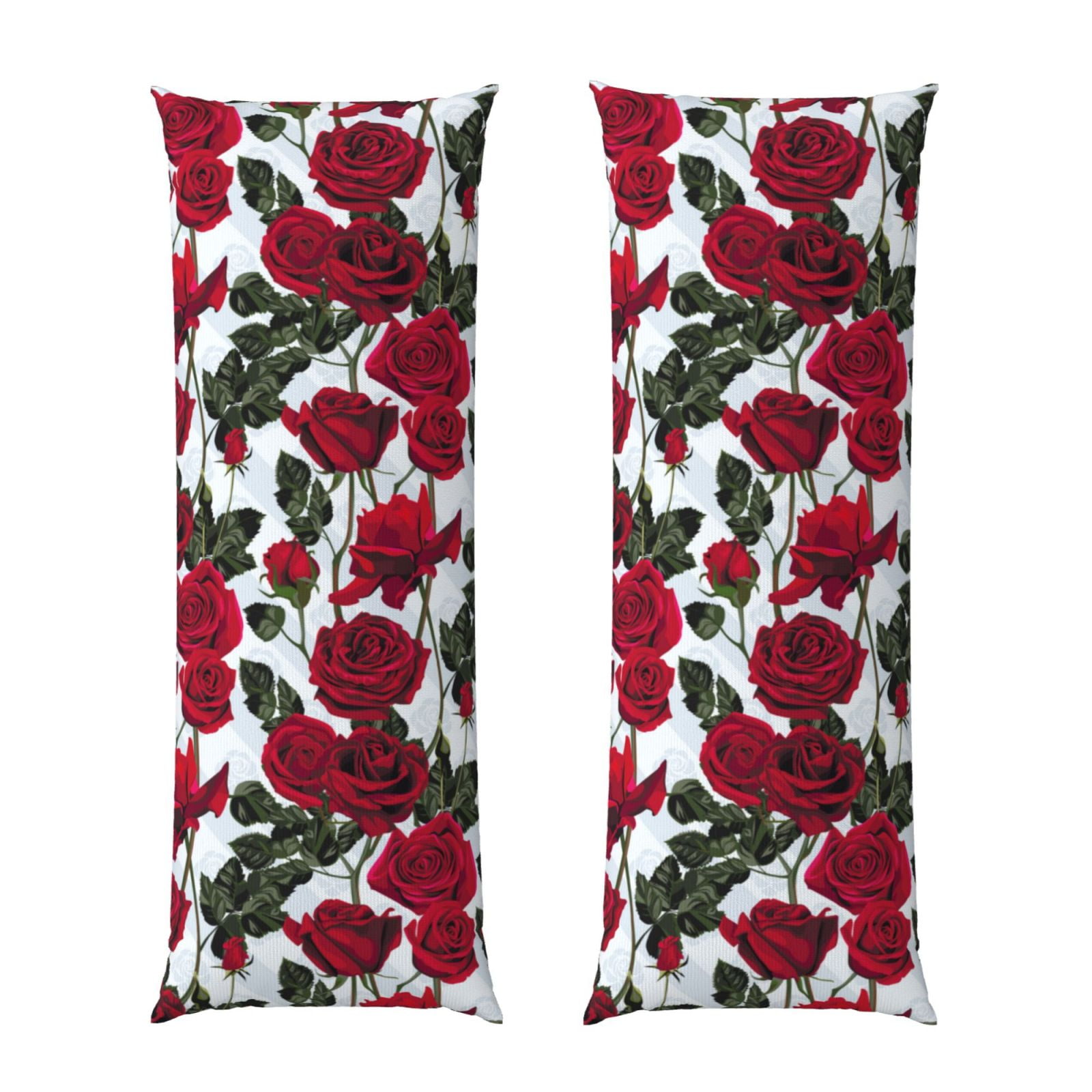 Bixox Rose Flowers Print Body Pillow Cover with Zipper Closure, Cozy ...
