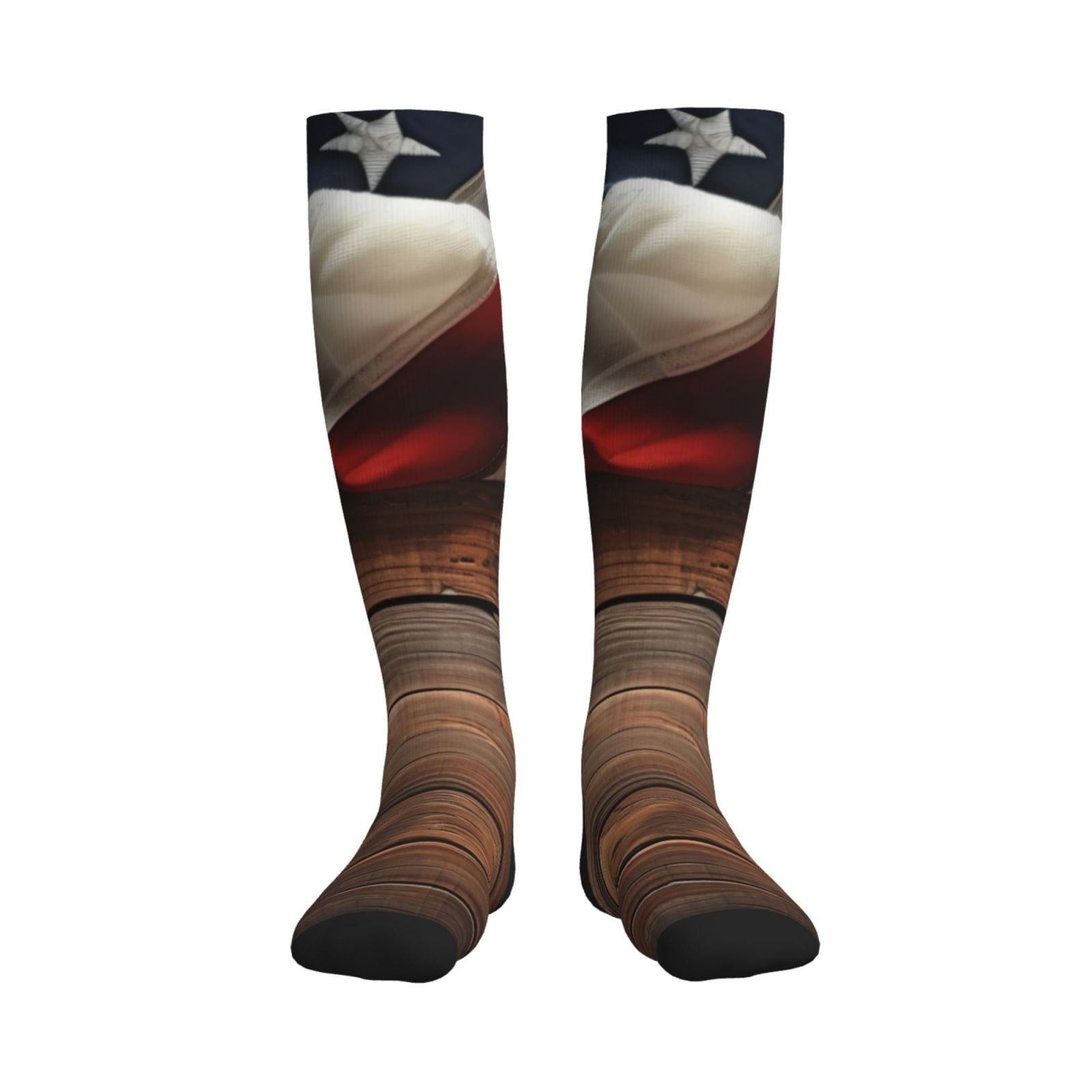 Bixox Rustic American Flag Wood Print Compression Socks,Compression ...