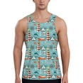 Bixox Sea Lighthouse Pattern Men's Gym Tank Tops Workout Sleeveless T ...
