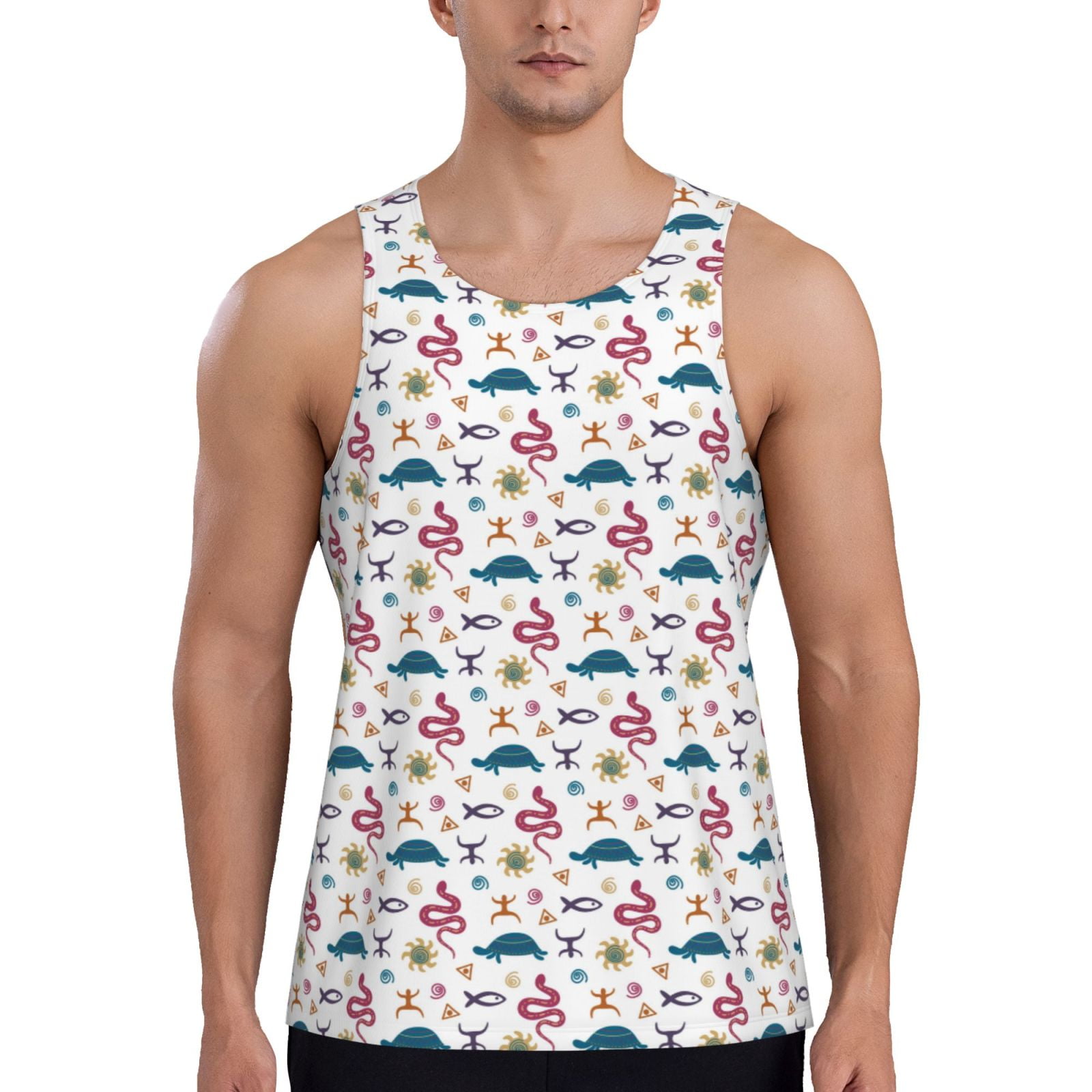 Bixox Sea Turtle Pattern Men's Gym Tank Tops Workout Sleeveless T ...