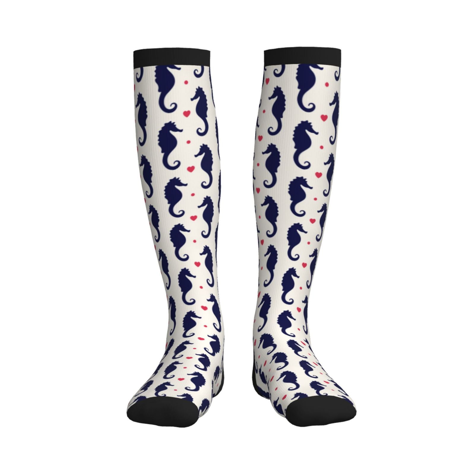 Bixox Seahorses and Hearts Print Compression Socks,Compression Socks ...