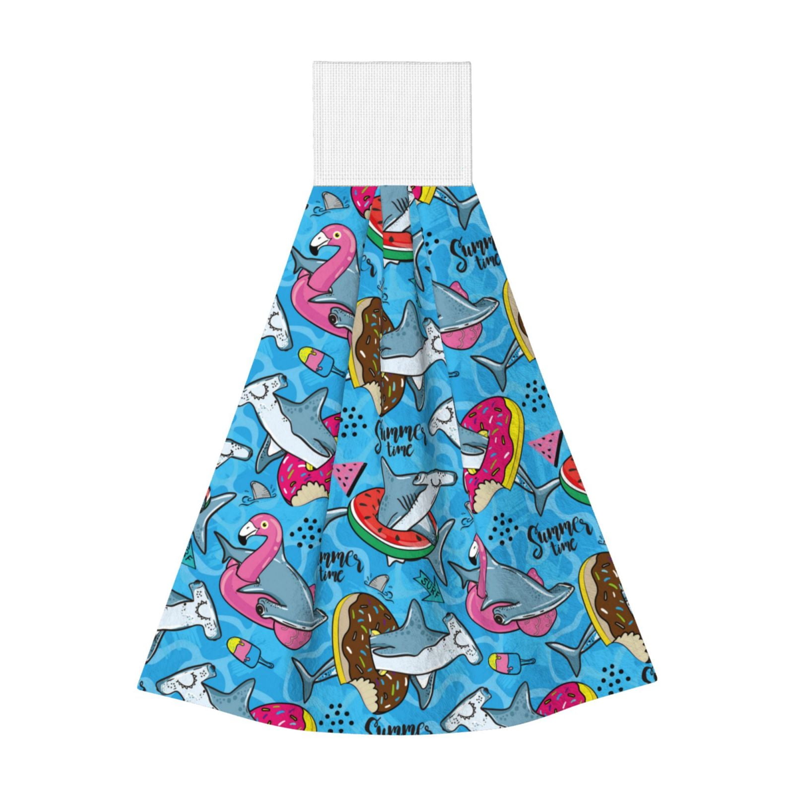 Bixox Sharks Summer Print Hand Towels for Bathroom Kitchen Fingertip ...