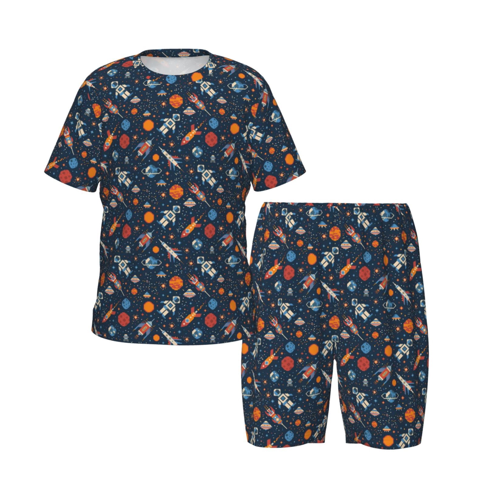 Bixox Spaceships And Stars In Outer Space Pattern children's Summer ...