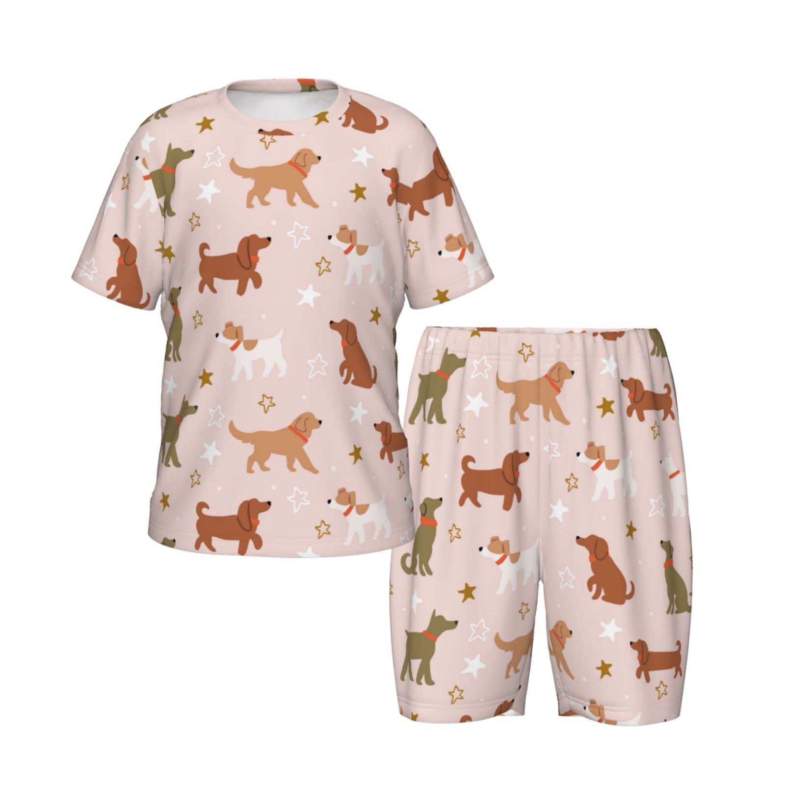 Bixox Star Cute Dog Pattern children's Summer Short Sleeve Pajamas Set ...