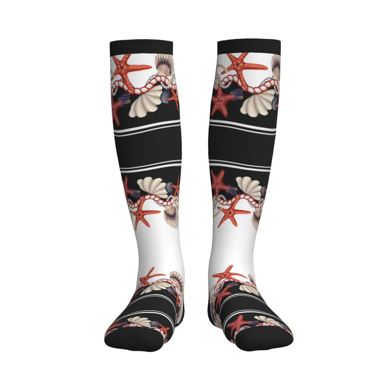 Bixox Starfishes Shells Print Compression Socks,Compression Socks Women ...