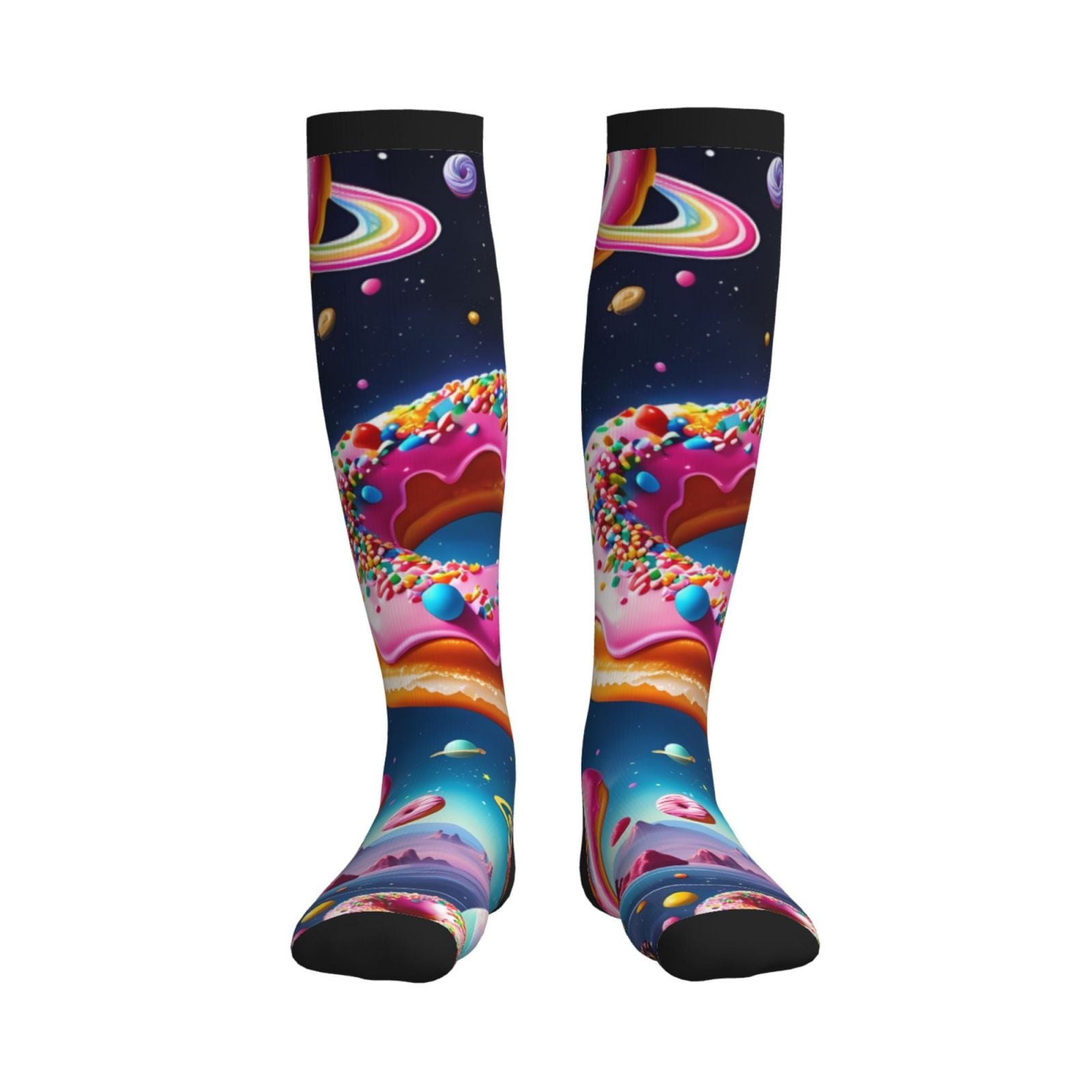 Bixox Starry Sky Colorful Donut Print Compression Socks,Compression ...