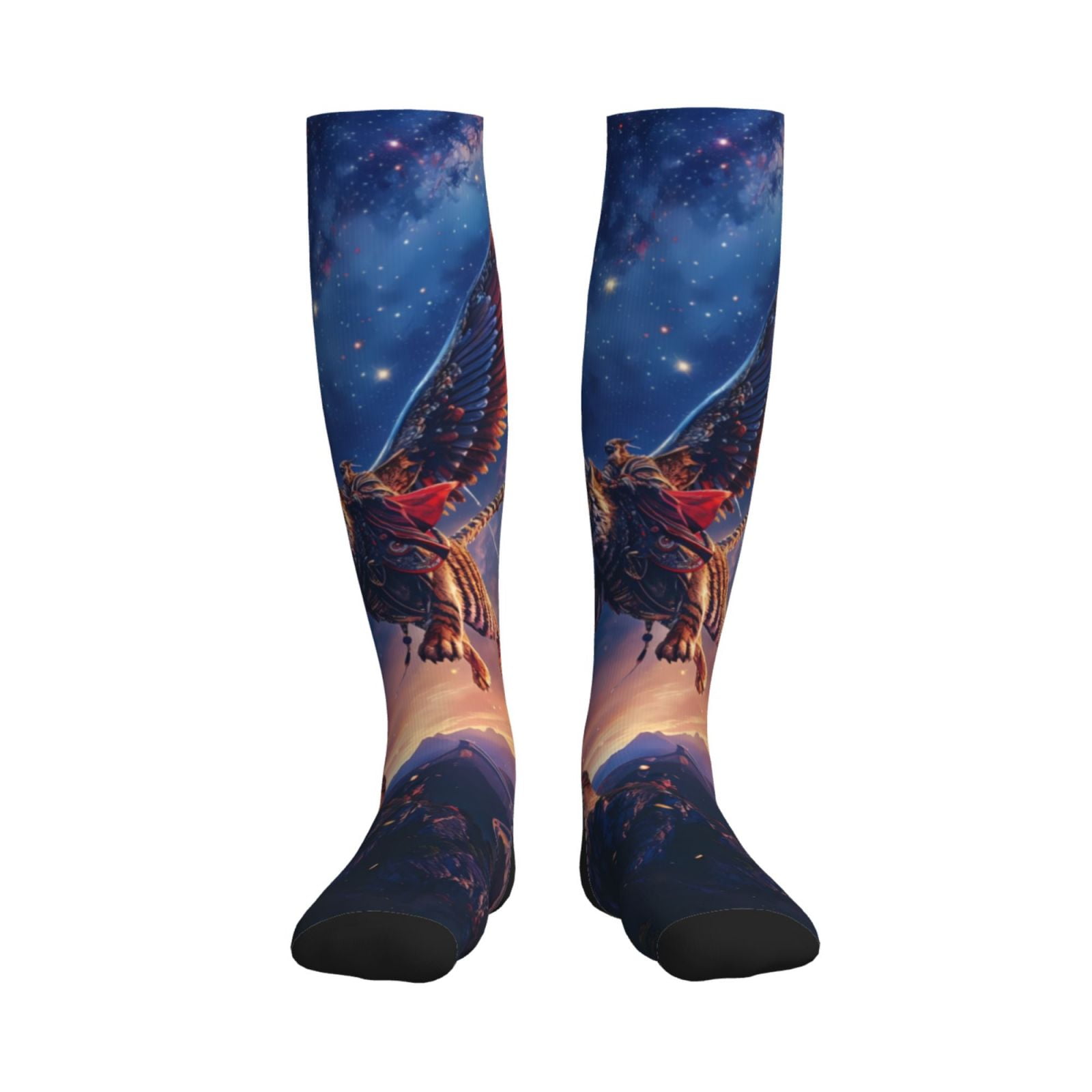 Bixox Starry Sky Flying Tiger Print Compression Socks,Compression Socks ...