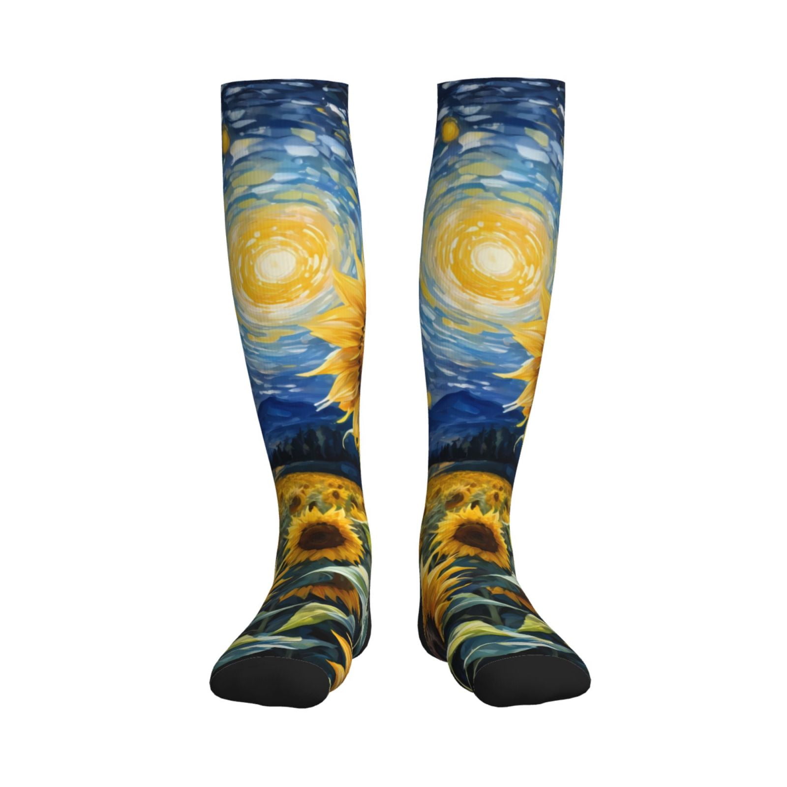 Bixox Starry Sky Sunflower Print Compression Socks,Compression Socks ...