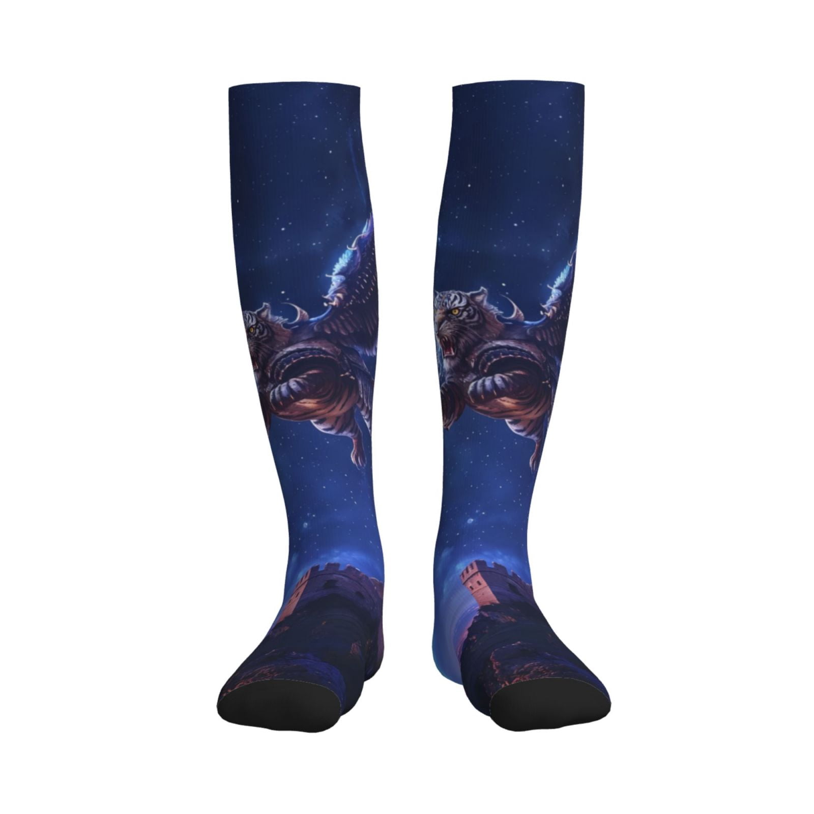 Bixox Starry Sky Wall Flying Tiger Print Compression Socks,Compression ...