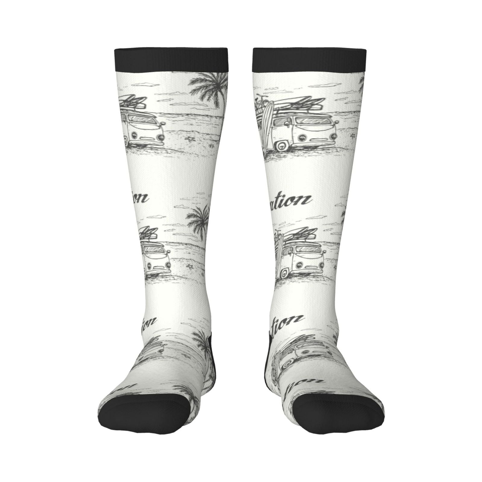 Bixox Summer Vacation Scene With Camping Van Patterned Men's and Women ...