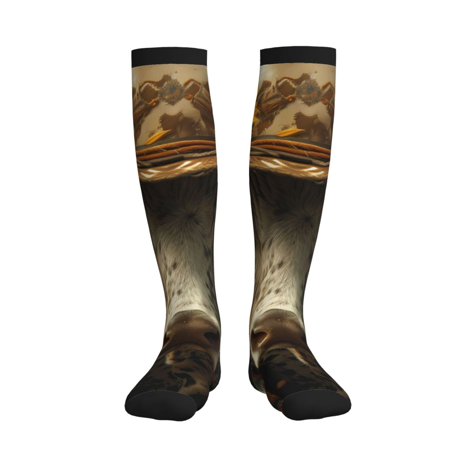 Bixox Sunflower Cowboy Hat Cow Print Compression Socks,Compression ...