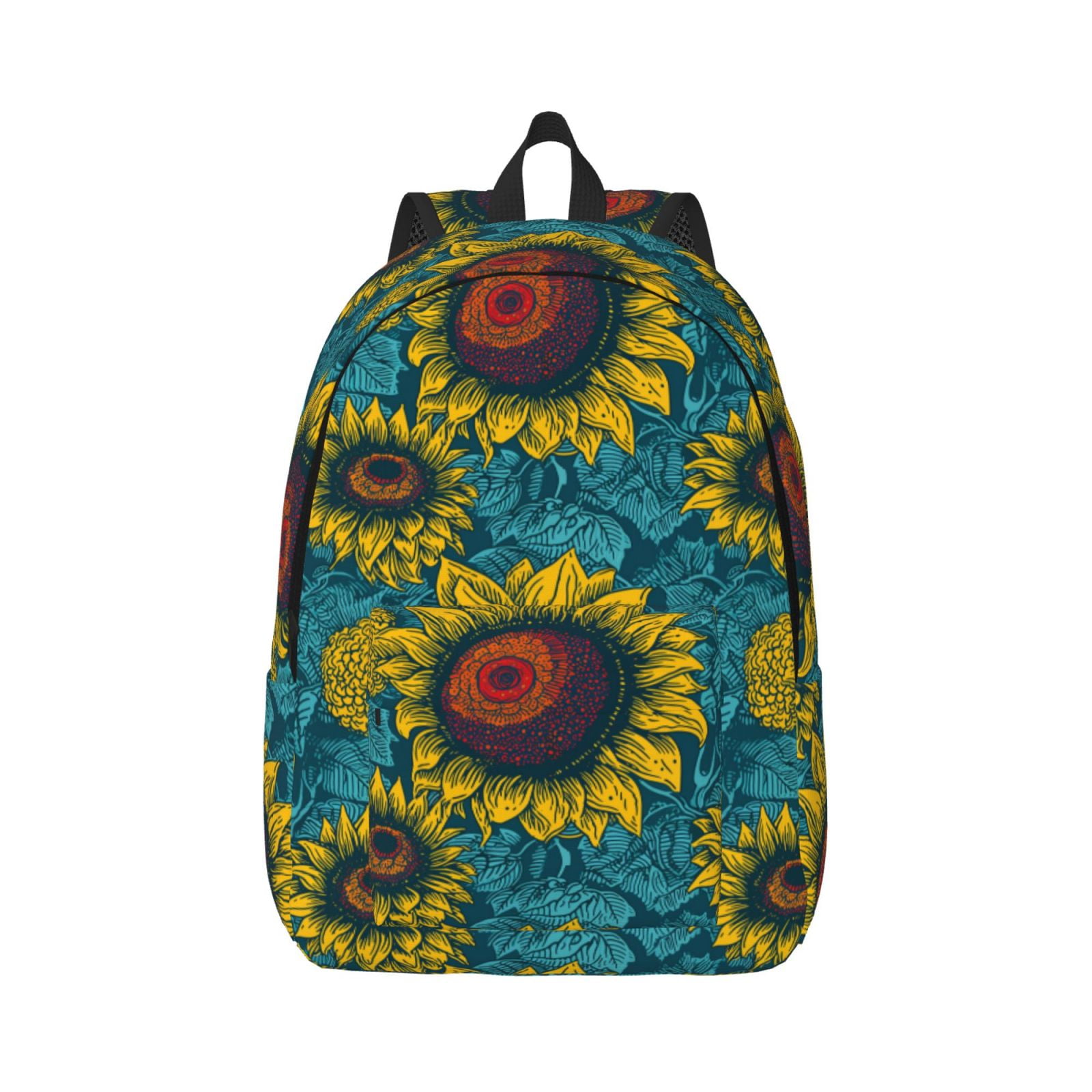 Bixox Sunflowers Printing Canvas Backpack Lightweight Casual Travel ...