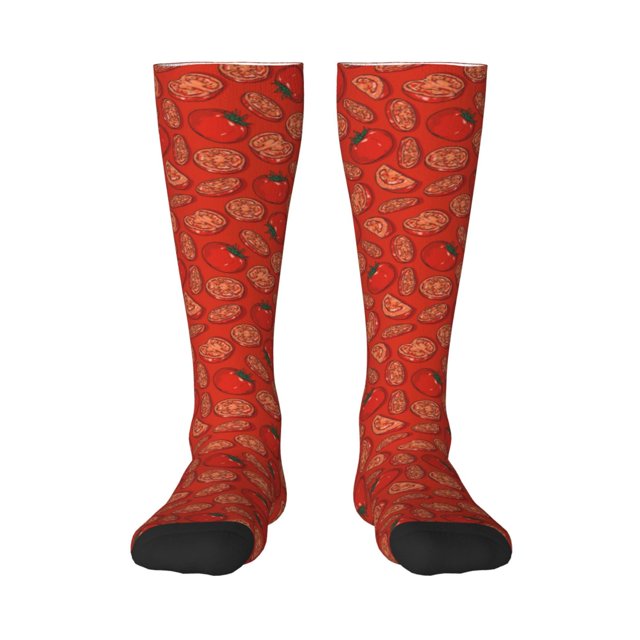 Bixox Tomatoes Patterned Men's and Women's Knee Socks High Socks ...