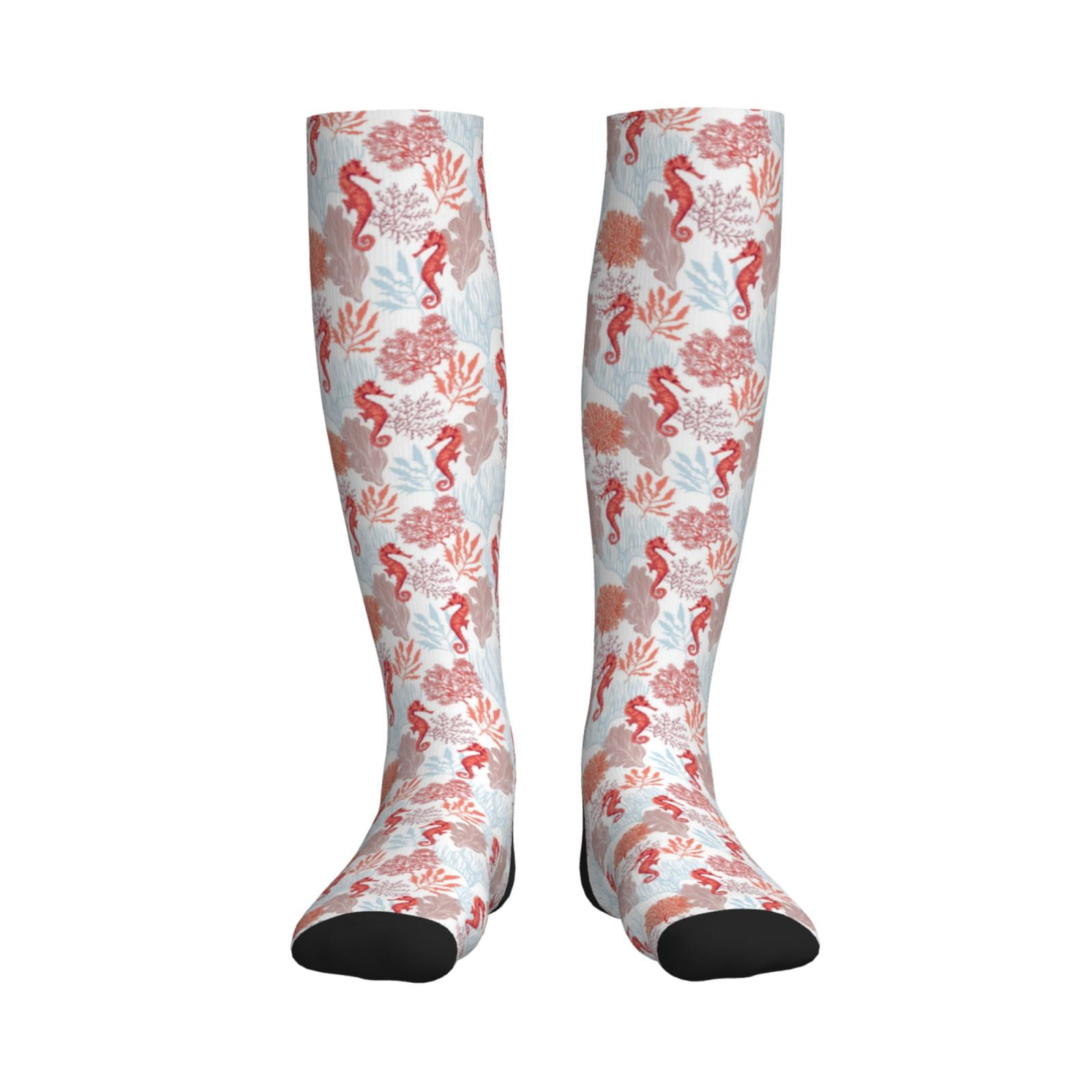 Bixox Tropical Corals Seahorse Print Compression Socks,Compression ...